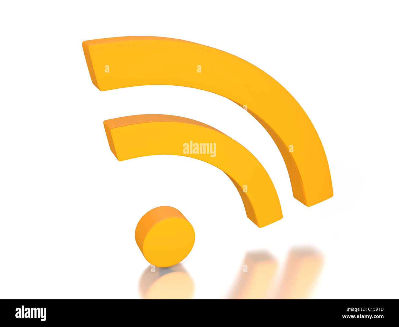 rss news feed symbol in 3D on white background Stock Photo - Alamy