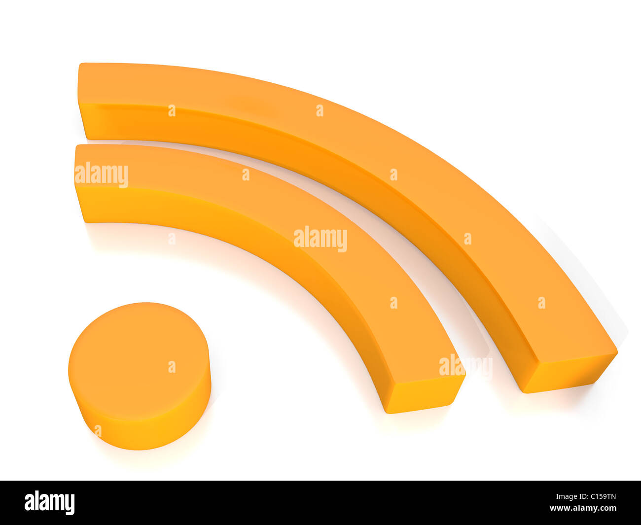 rss news feed symbol in 3D on white background Stock Photo - Alamy