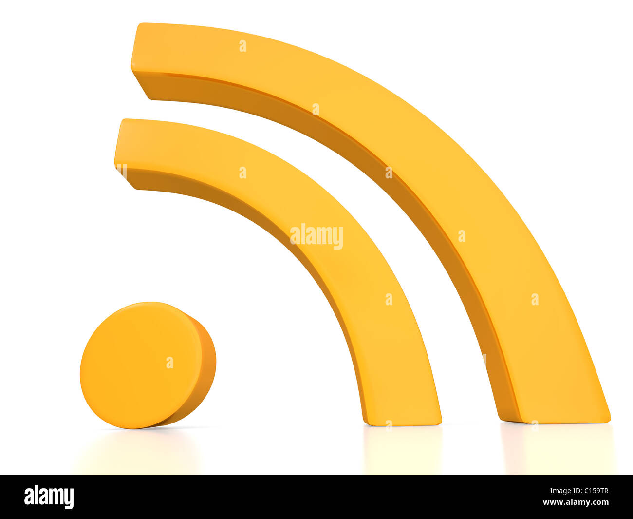 rss news feed symbol in 3D on white background Stock Photo - Alamy