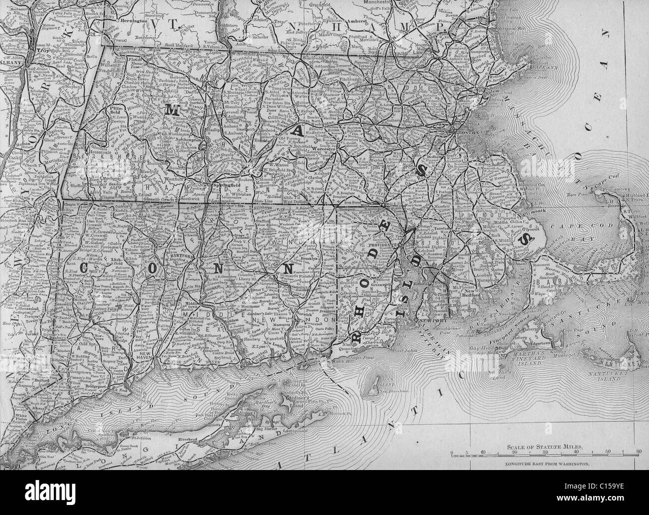 Connecticut map Black and White Stock Photos & Images - Alamy