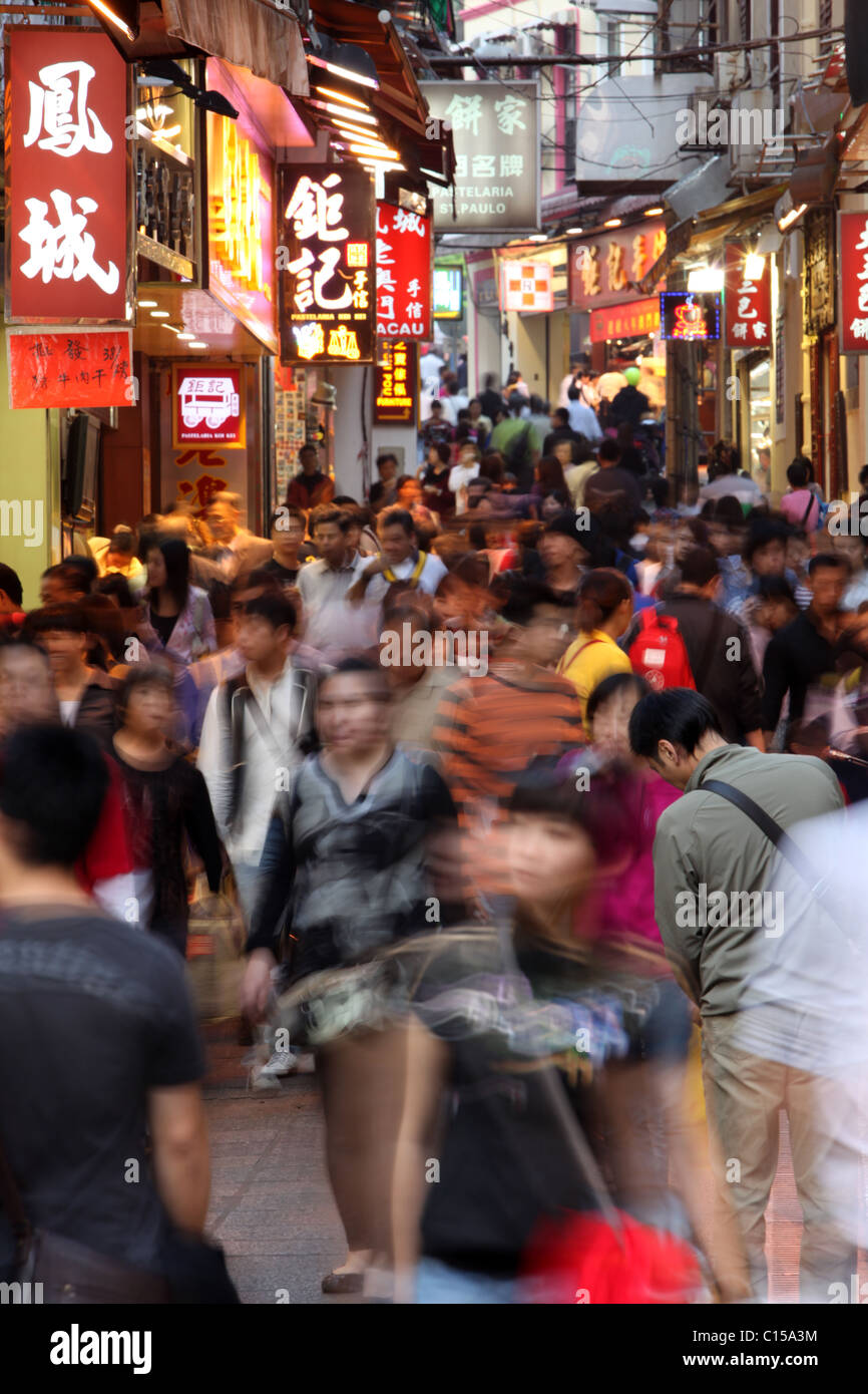 crowd people in macau street, Macau Stock Photo - Alamy