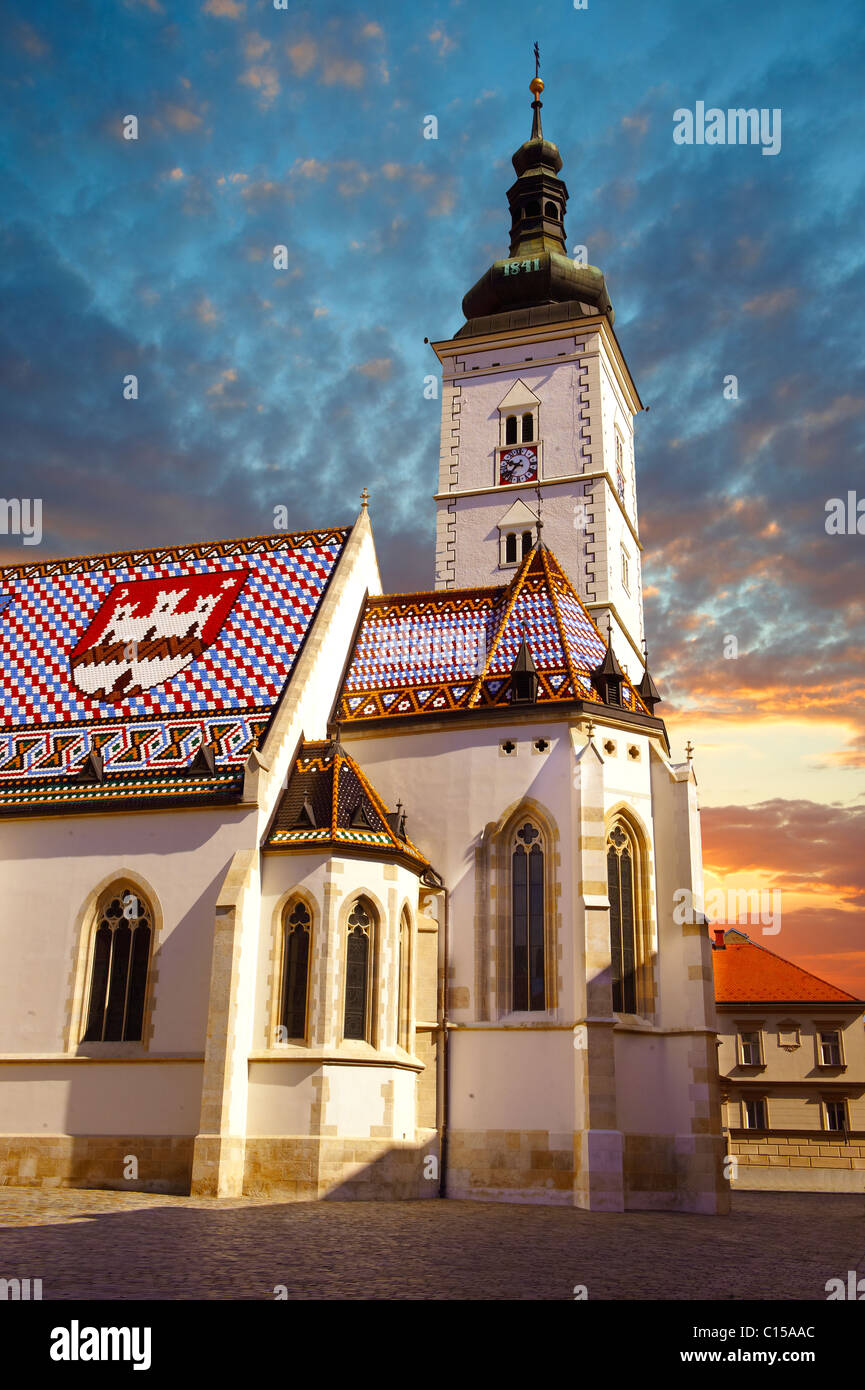 Late Gothic church of St. Mark's Church (Crkva sv. Marka) , Zagreb ...