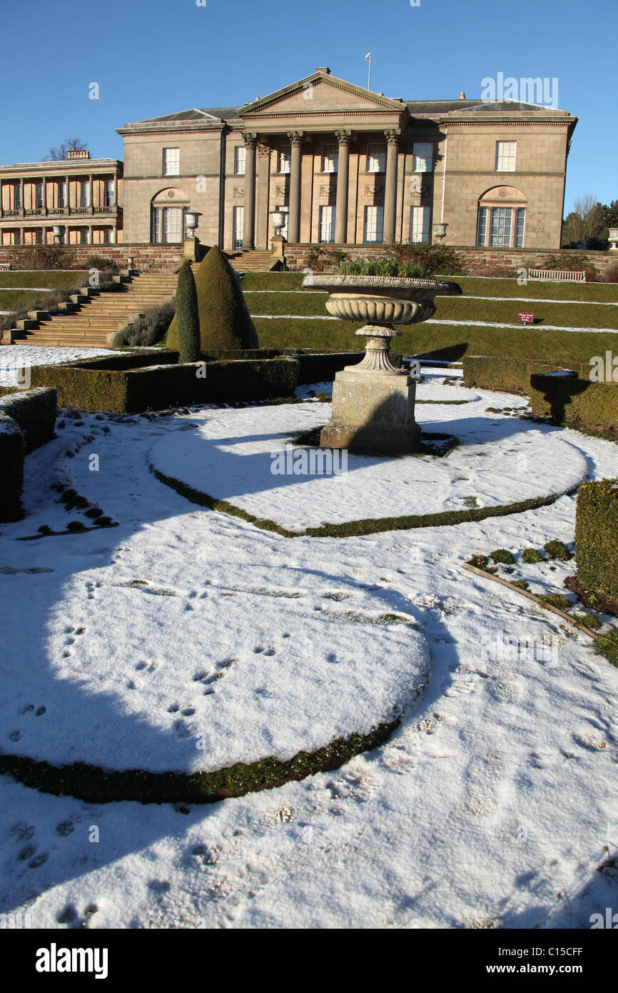 Estate of Tatton Park, England. Winter view of the 18th century Samuel ...