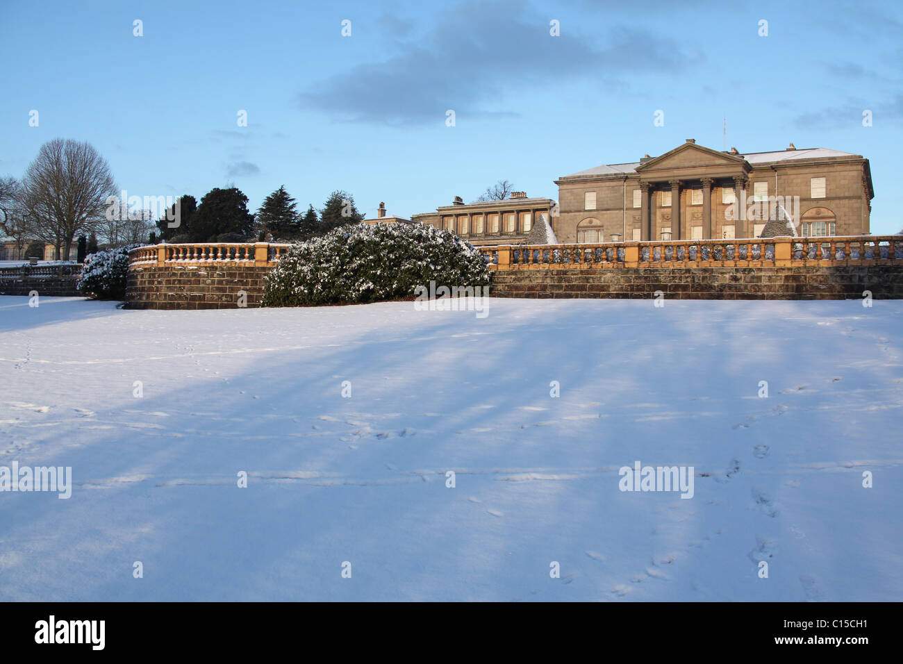 Estate of Tatton Park, England. Winter view of the 18th century Samuel ...