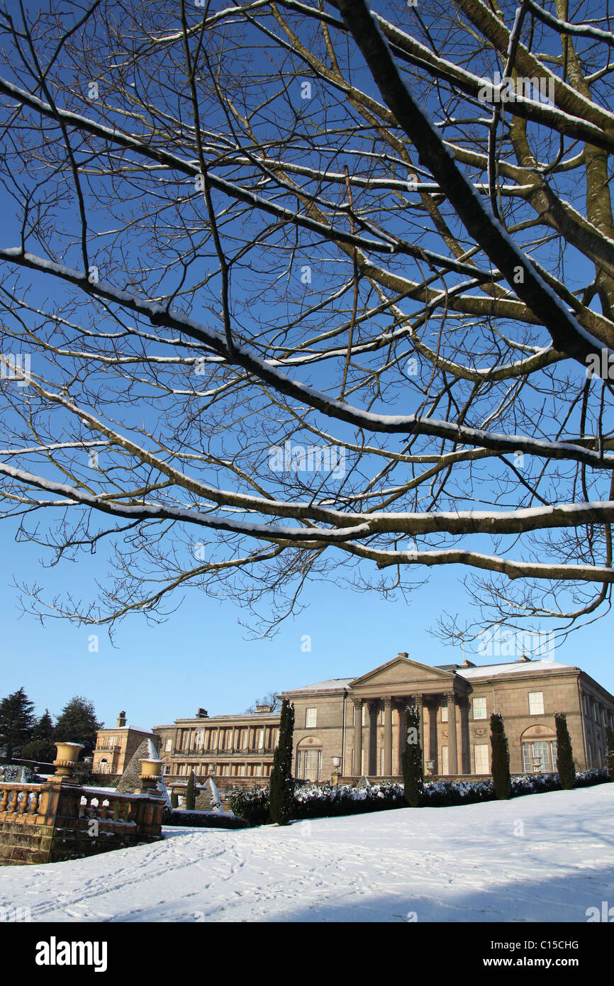 Estate of Tatton Park, England. Winter view of the 18th century Samuel ...