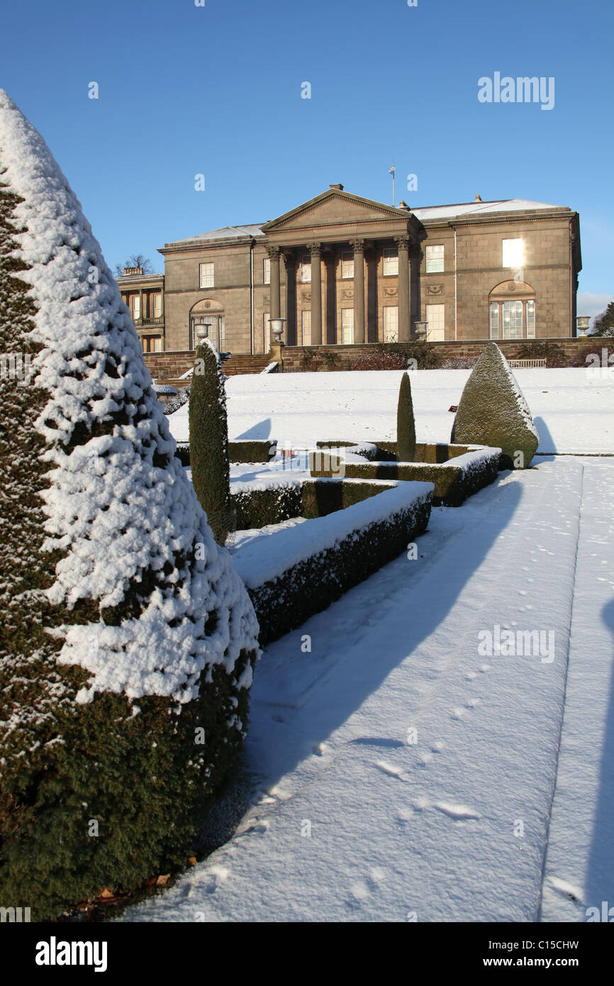 Estate of Tatton Park, England. Winter view of the 18th century Samuel ...