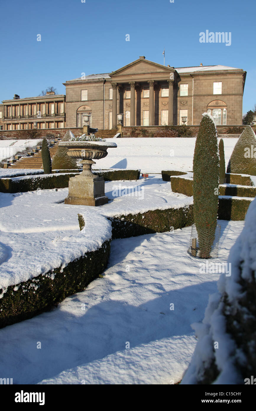 Estate of Tatton Park, England. Winter view of the 18th century Samuel ...