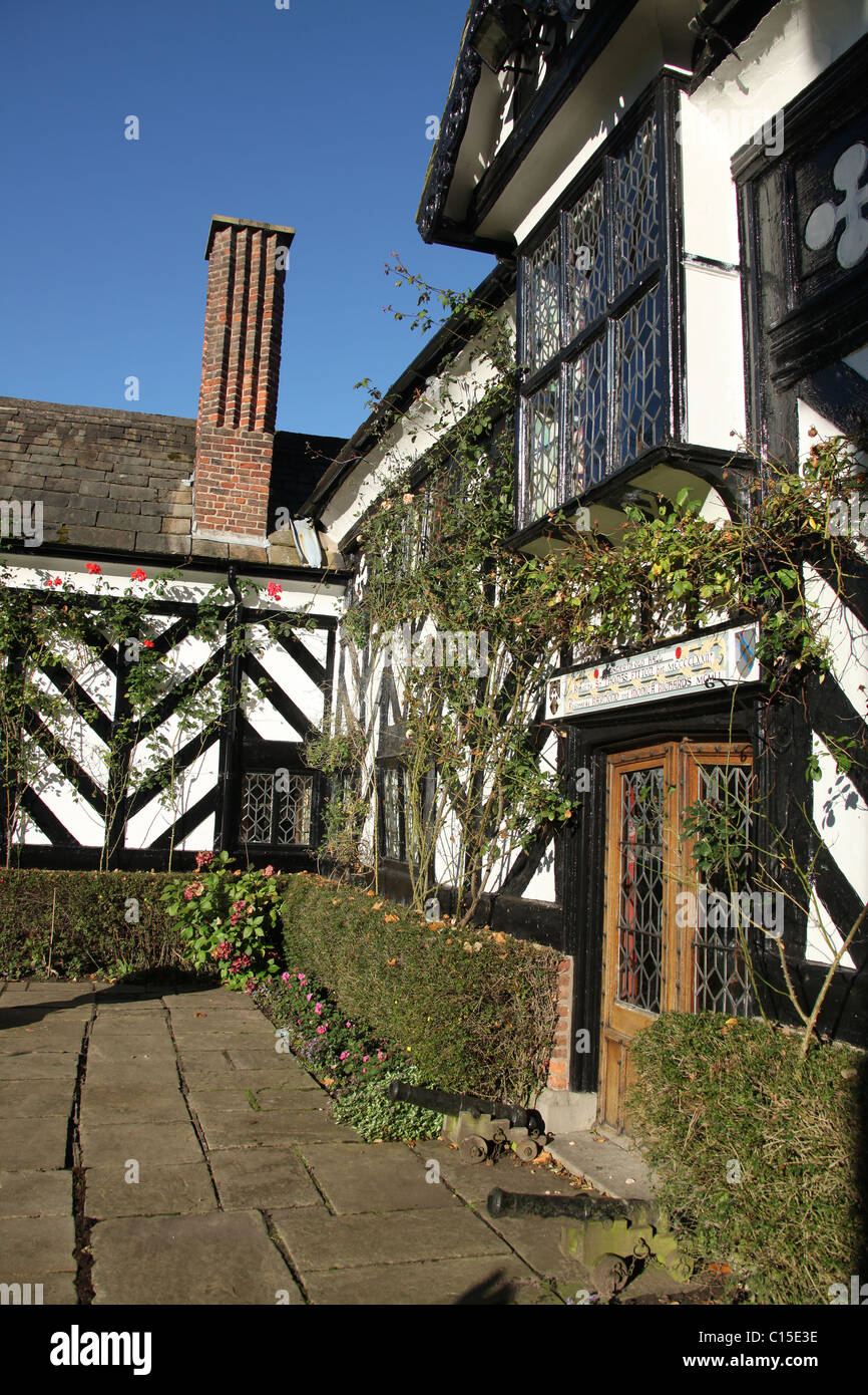Gawsworth Old Hall, England. West elevation Gawsworth Old Hall Stock ...