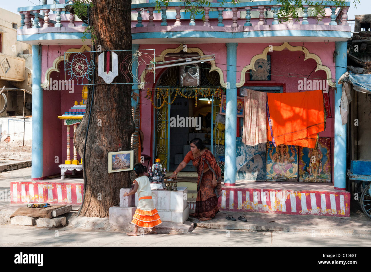 Local Hindu temple on the outskirts of Puttaparthi, Andhra Pradesh ...