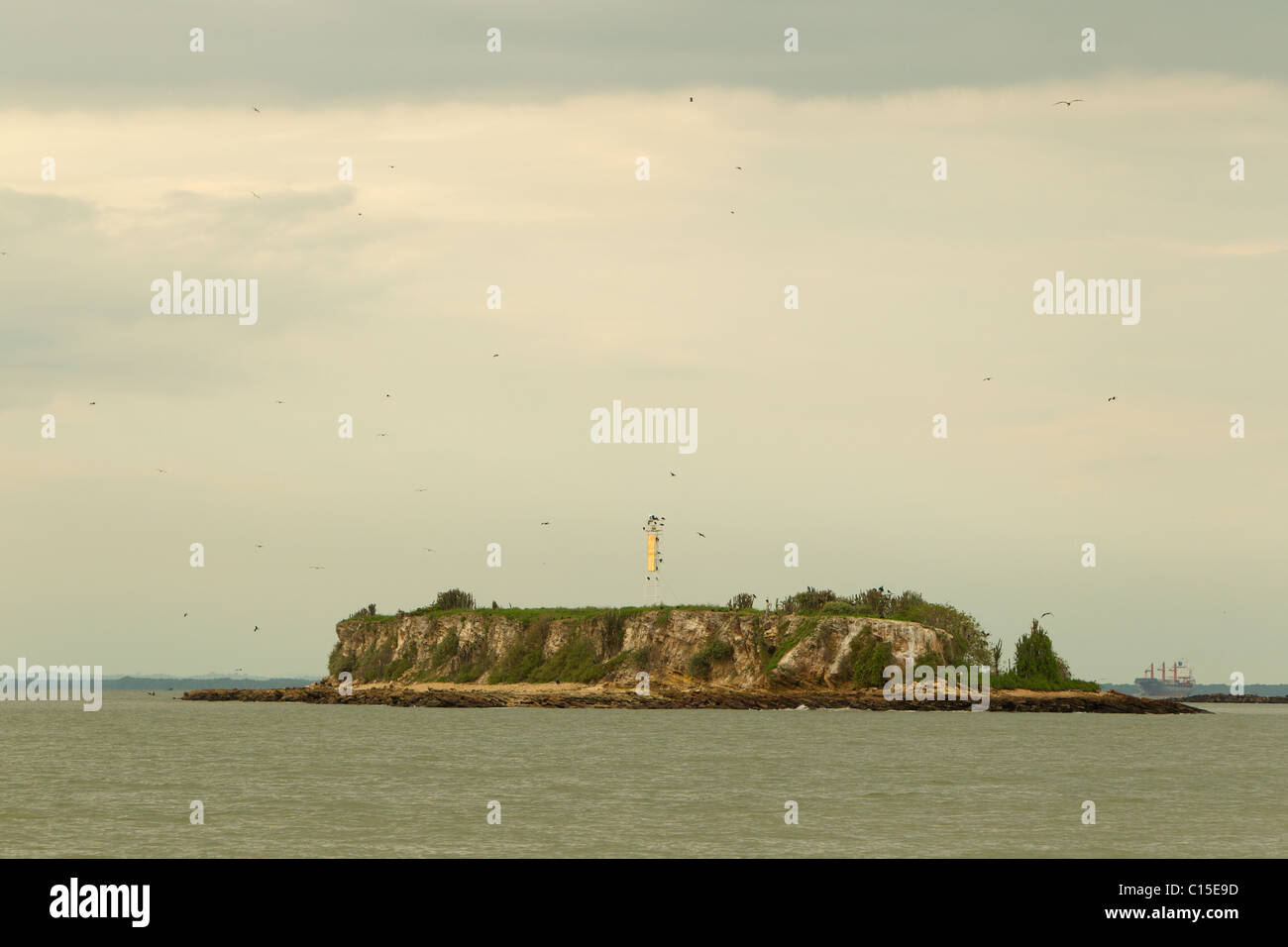 Communication Antenna On A Remote Island In Pacific Ecuadorian Coast ...