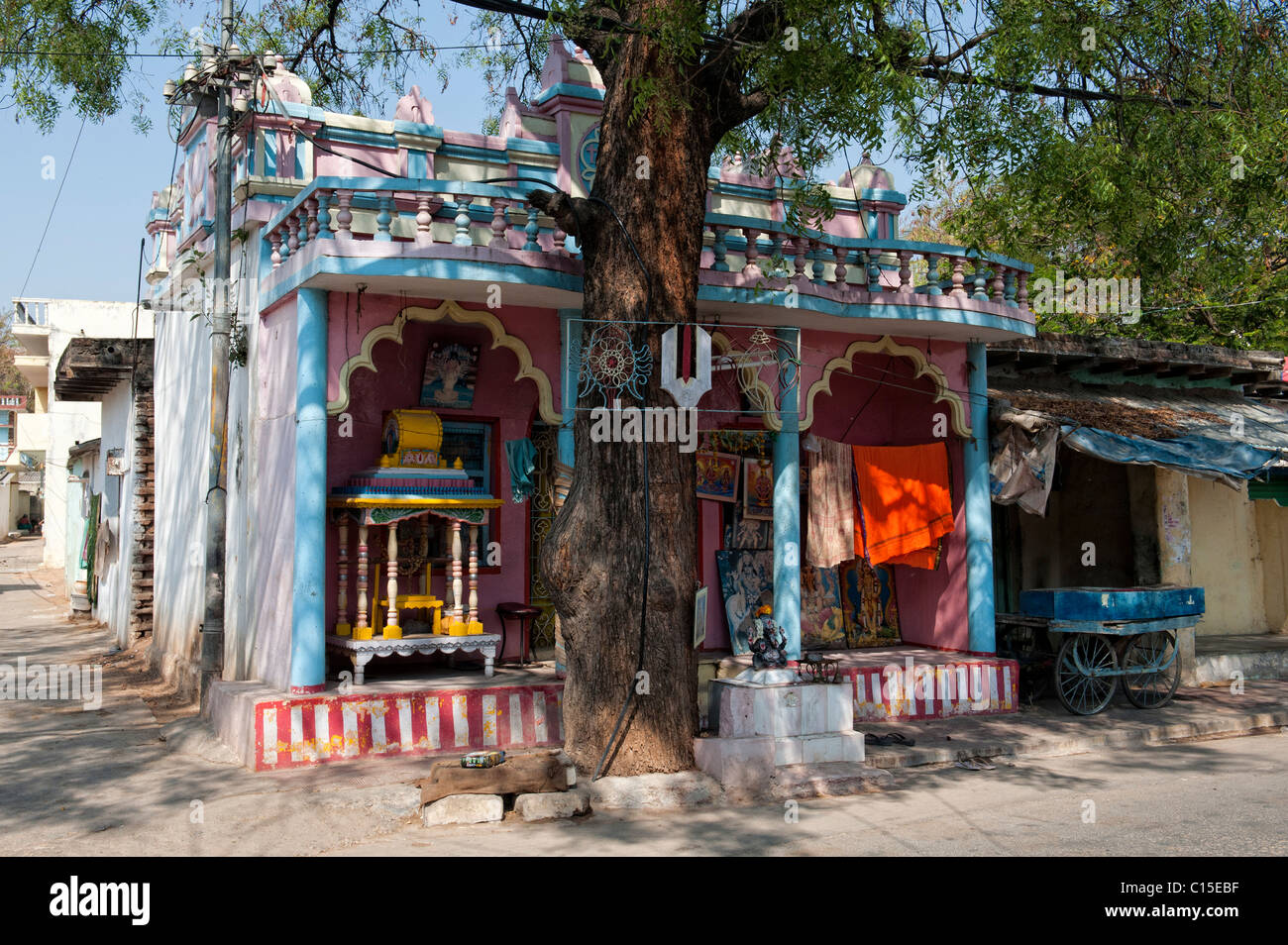Local Hindu temple on the outskirts of Puttaparthi, Andhra Pradesh ...