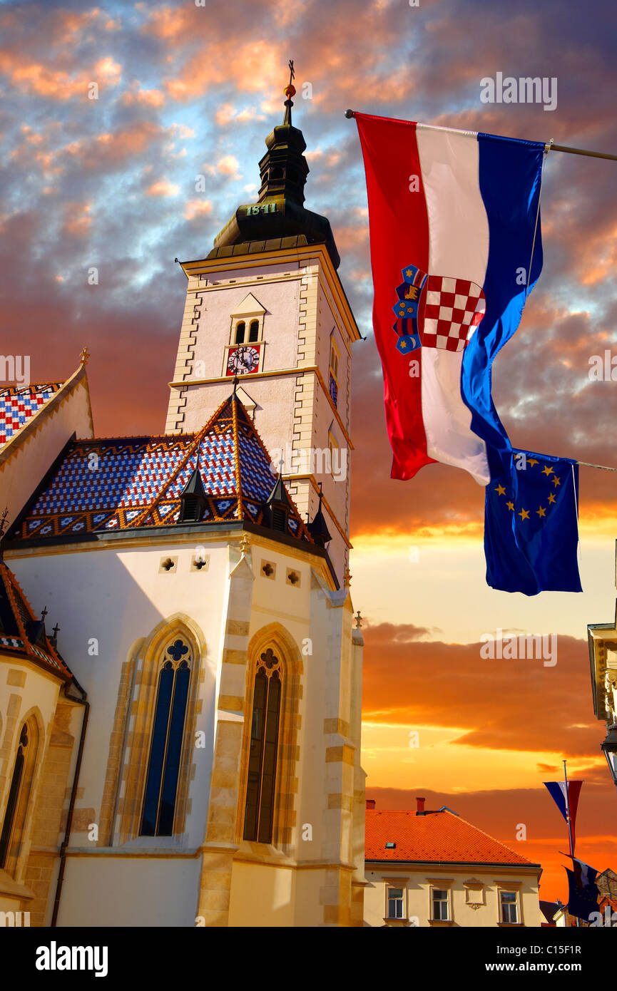 Late Gothic church of St. Mark's Church (Crkva sv. Marka) , Zagreb ...
