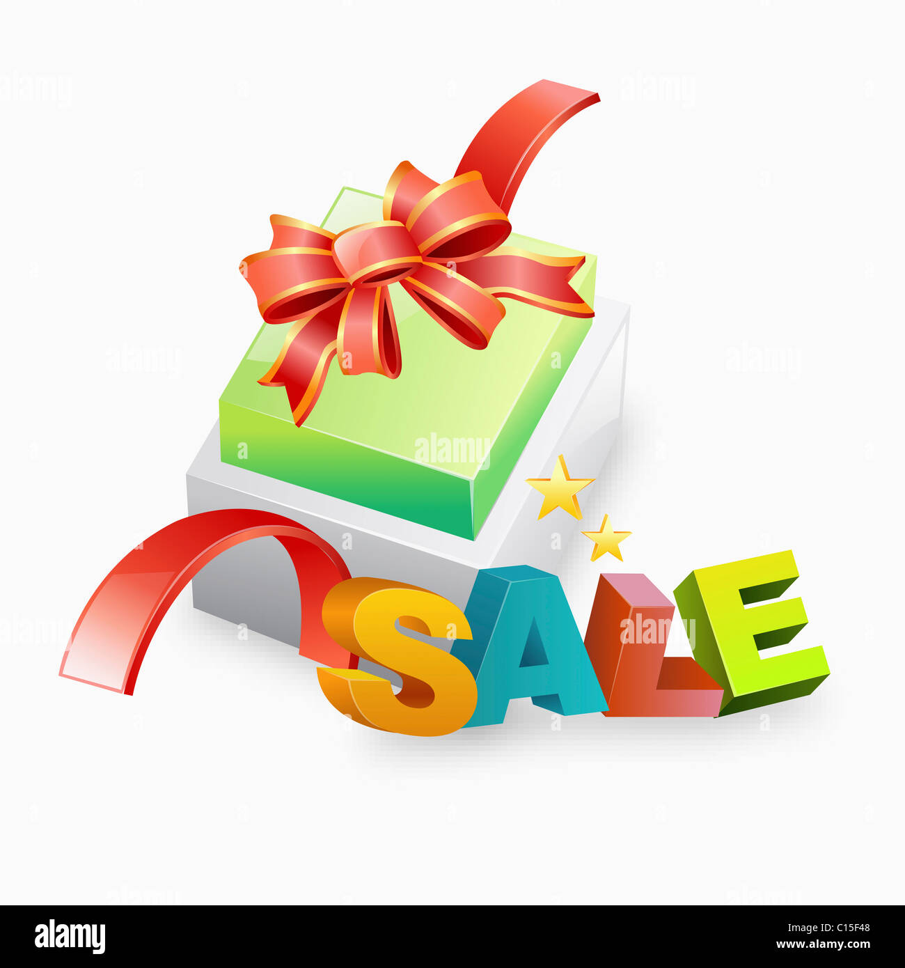 Boxes with sale sign Stock Photo - Alamy