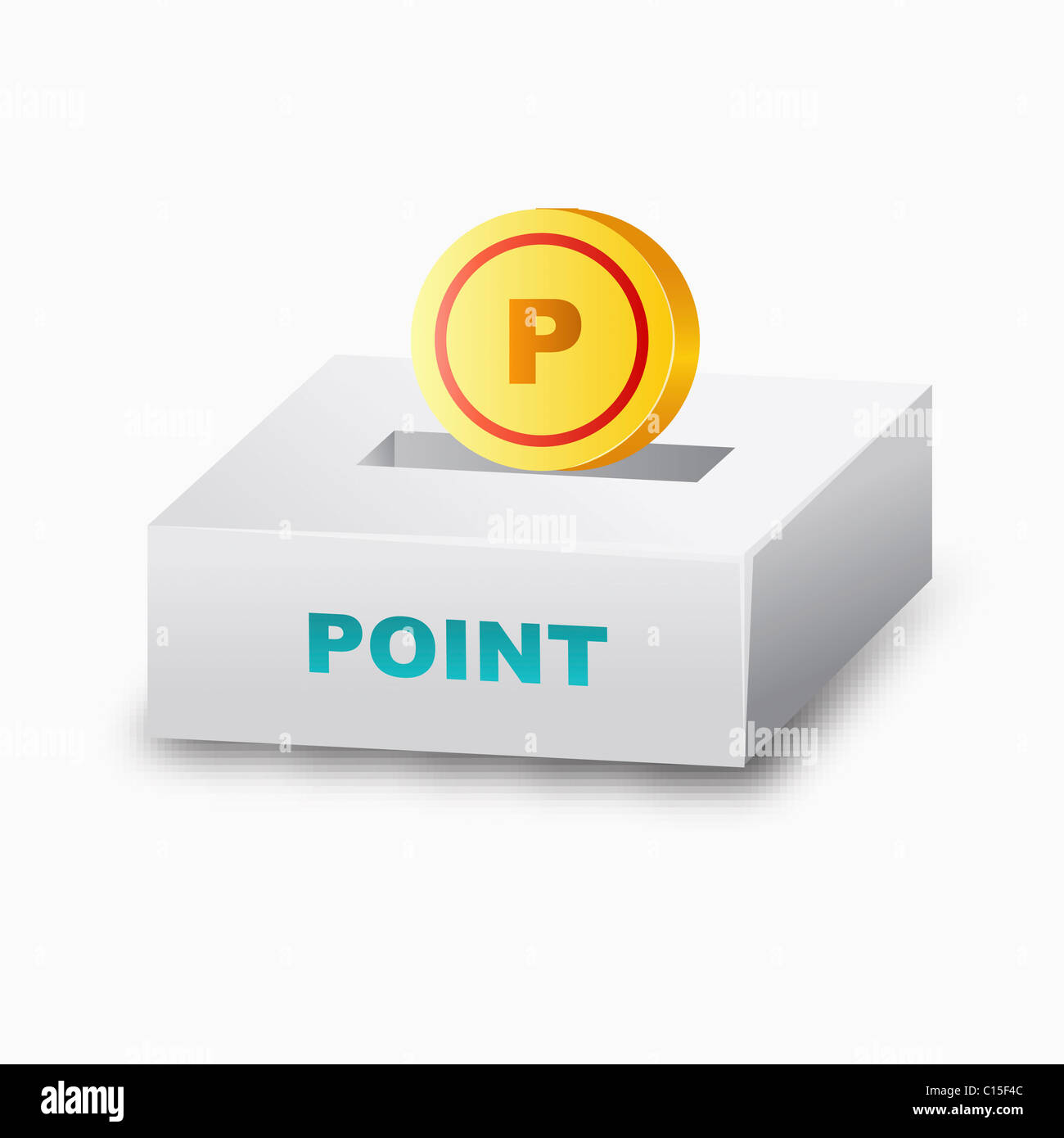 Moneybox and coin Stock Photo - Alamy