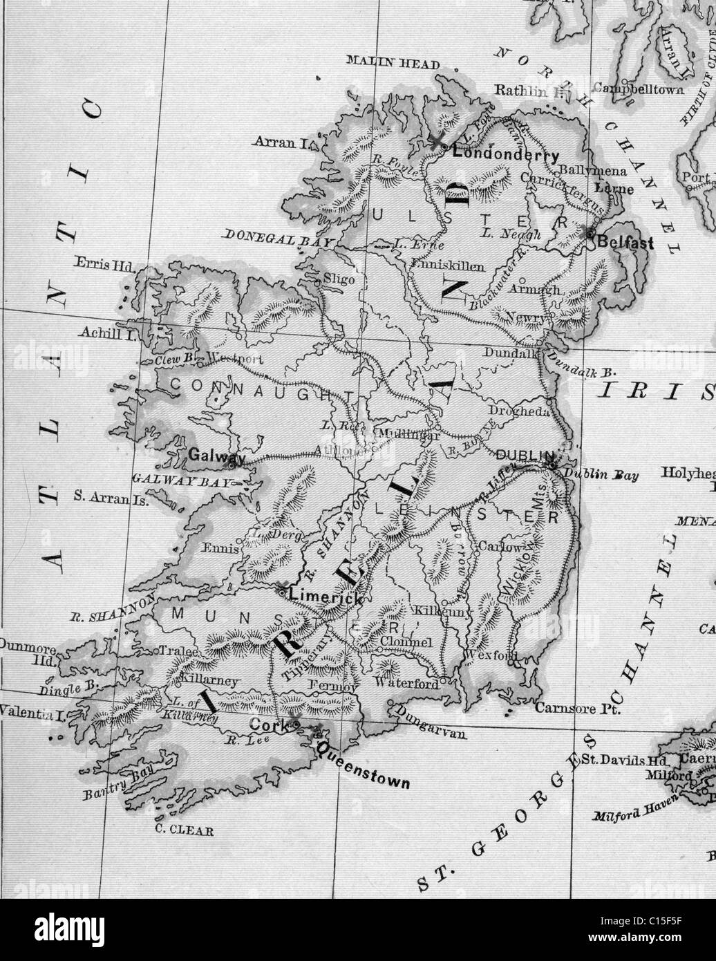 Map of ireland Black and White Stock Photos & Images - Alamy