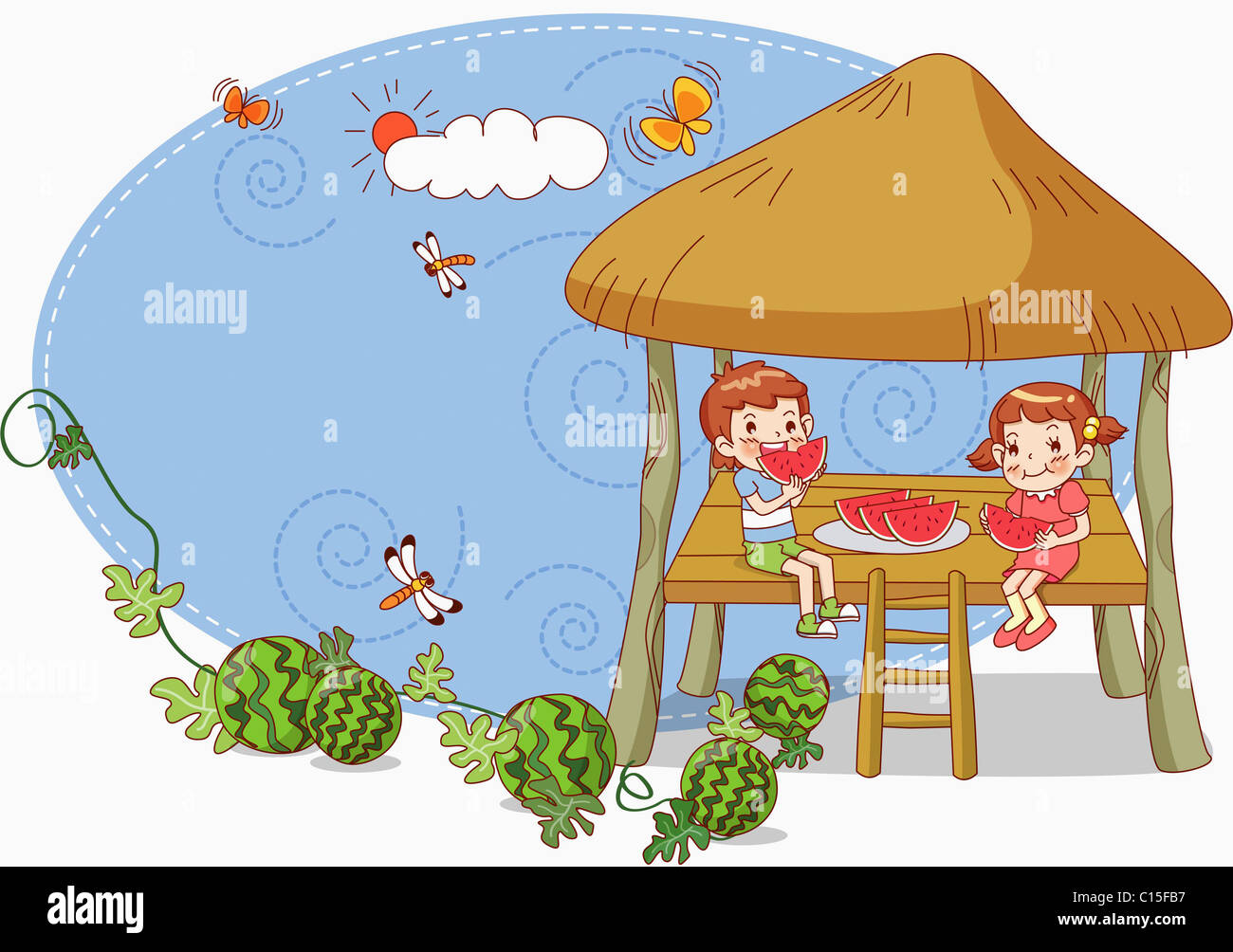 children and summer vacation Stock Photo - Alamy