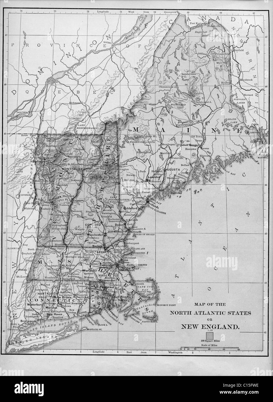 Empty Map Of New England