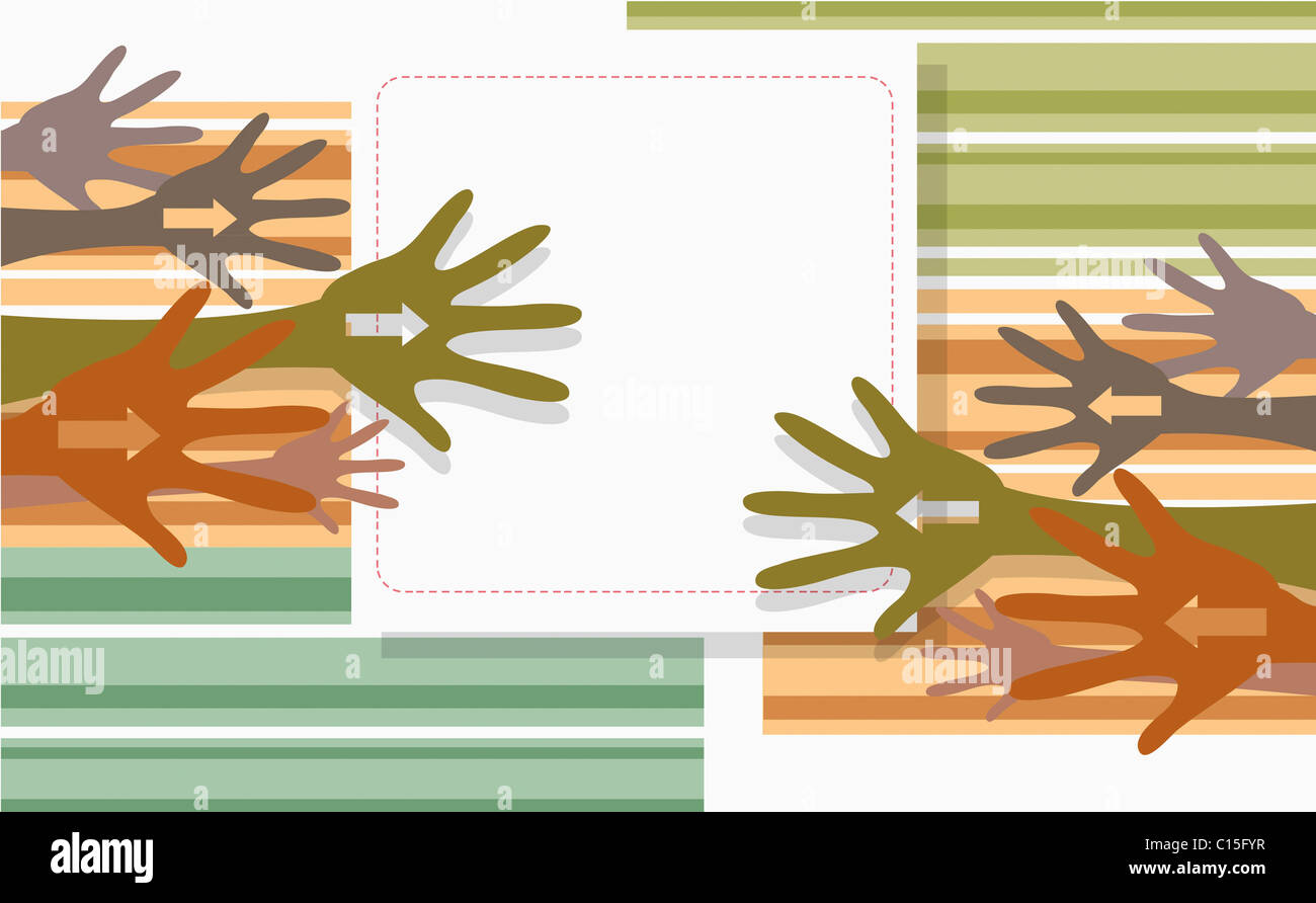 arrows in human hands Stock Photo - Alamy