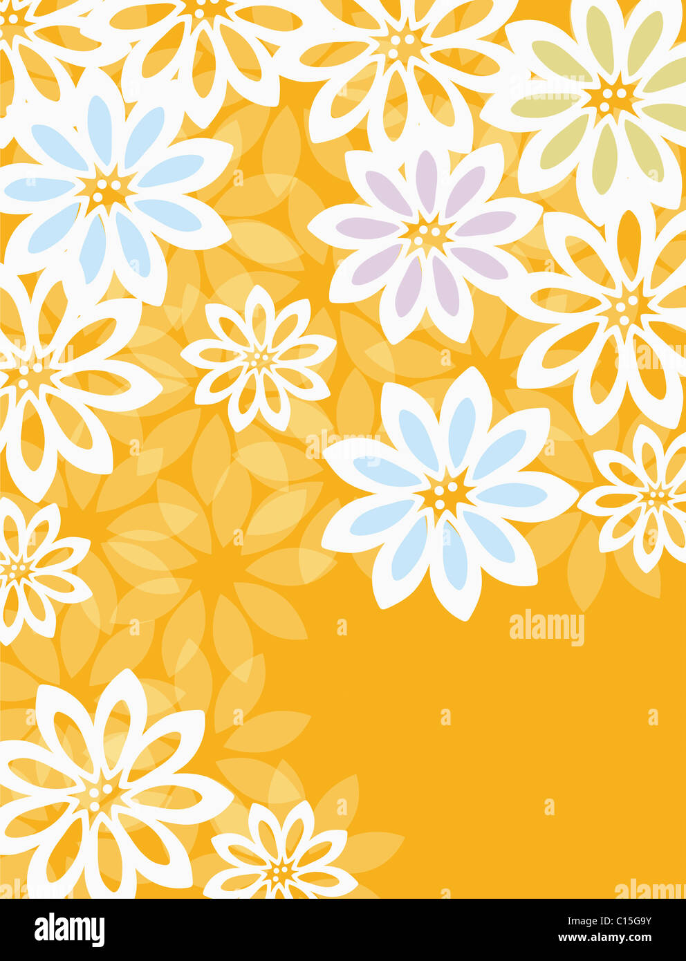 illustrated flower blossoms backdrop Stock Photo - Alamy