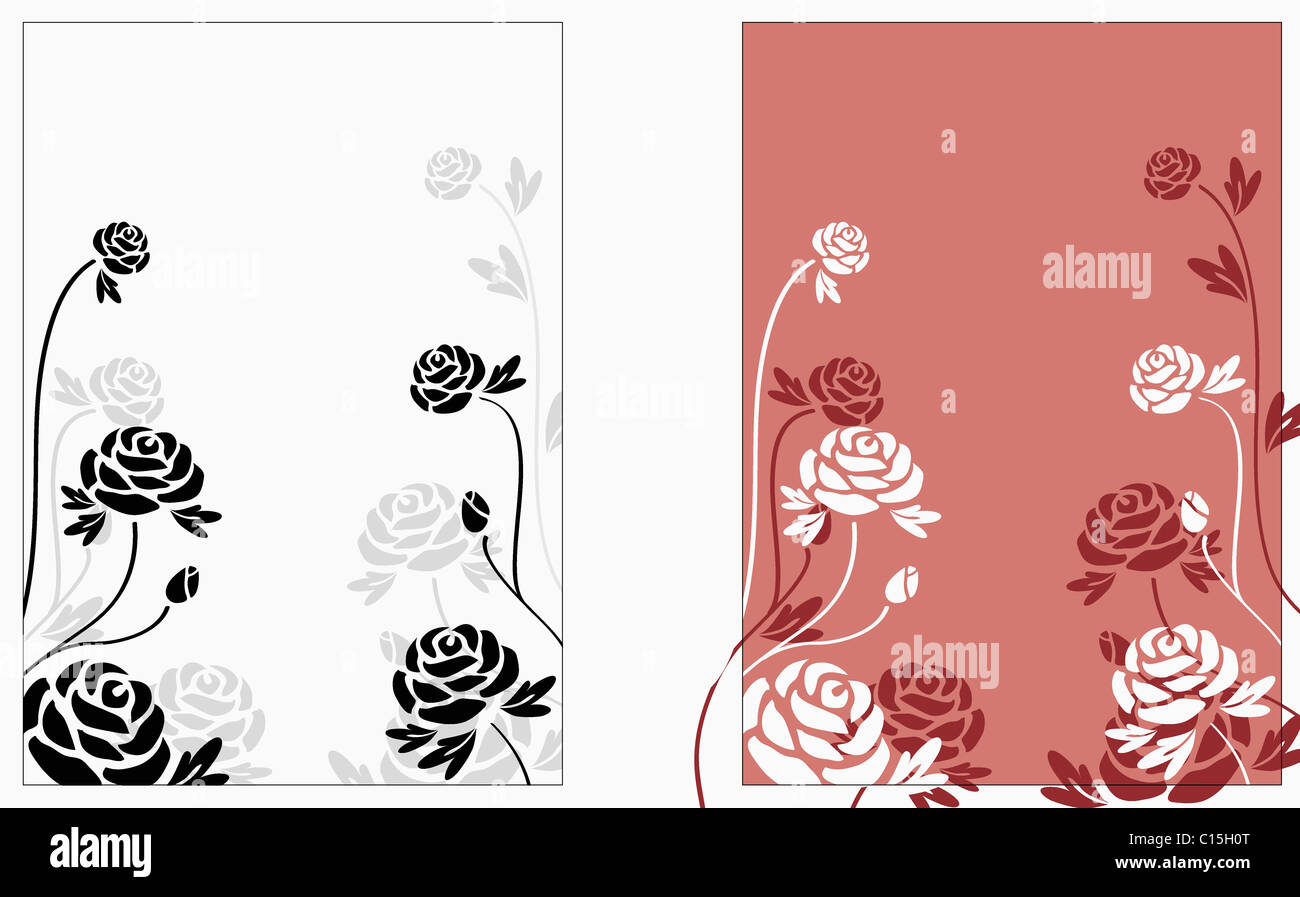 roses illust background Stock Photo - Alamy