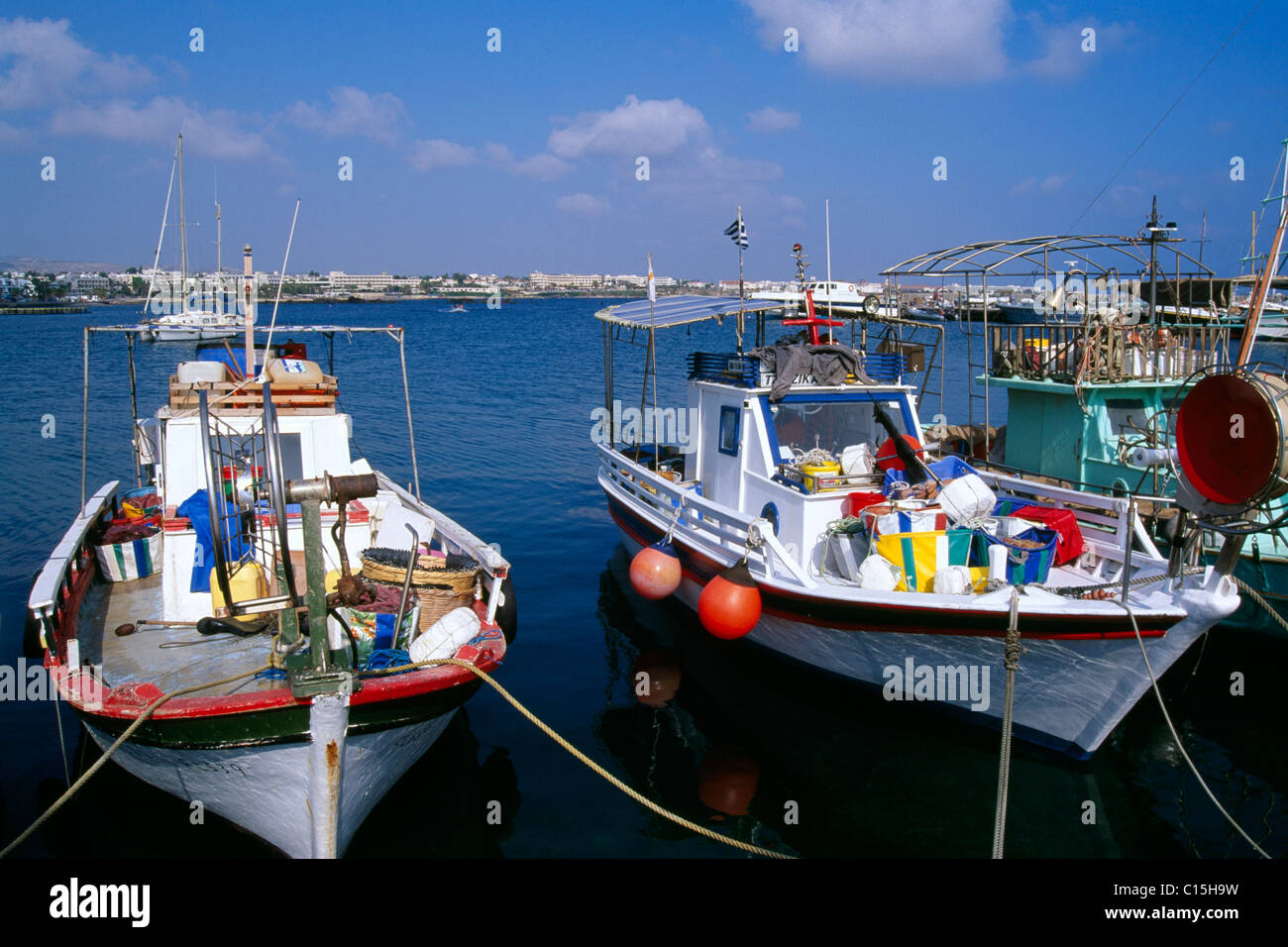 Fishing boats in the harbour, Paphos, Cyprus Stock Photo - Alamy