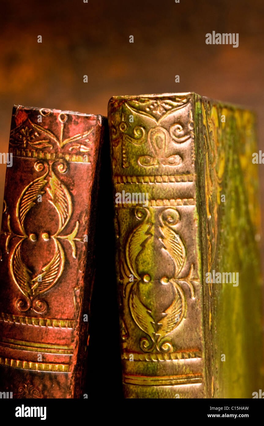 Two antique books hi-res stock photography and images - Alamy
