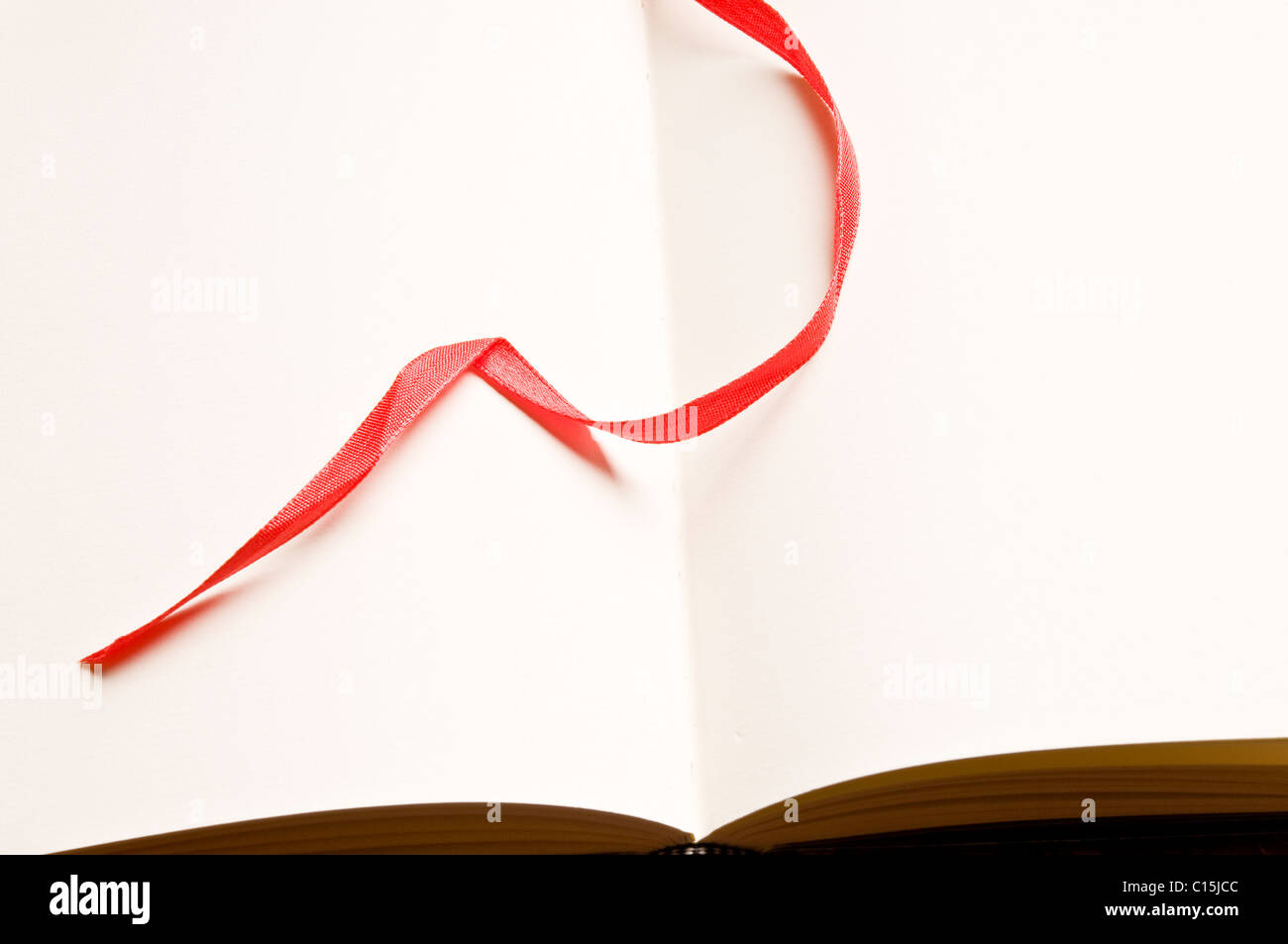 open blank diary with red bookmark Stock Photo - Alamy