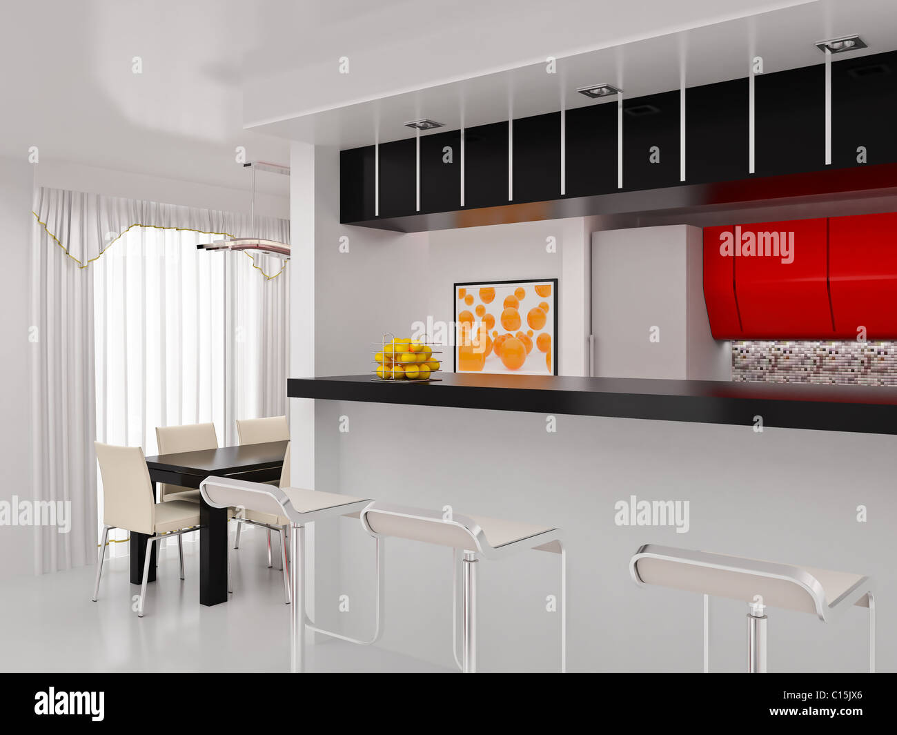 Interior of the modern room. High resolution image. 3d rendered ...