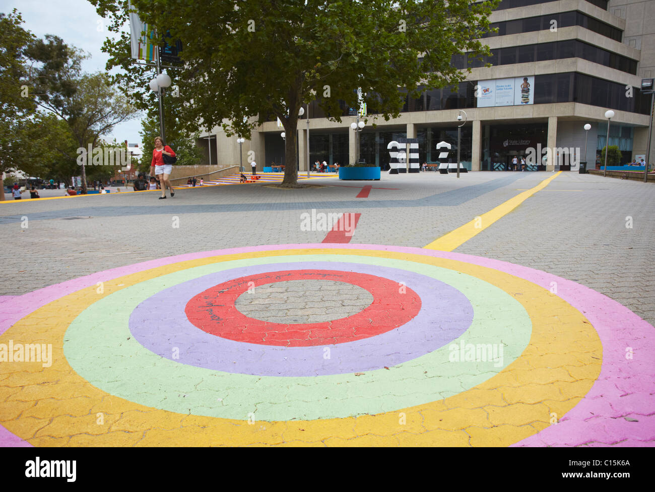 Mural outside State Library, Perth, Western Australia, Australia Stock ...