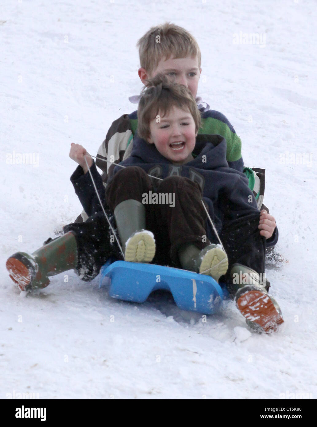 Revellers takes advantage of the snow yet to melt Greenwich Park the ...