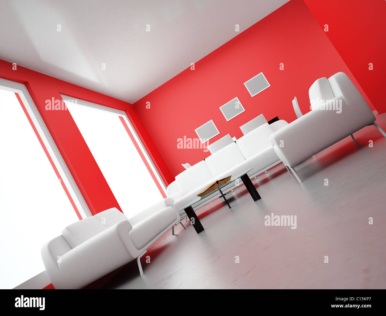High resolution image. 3d rendered illustration. Interior of the modern ...