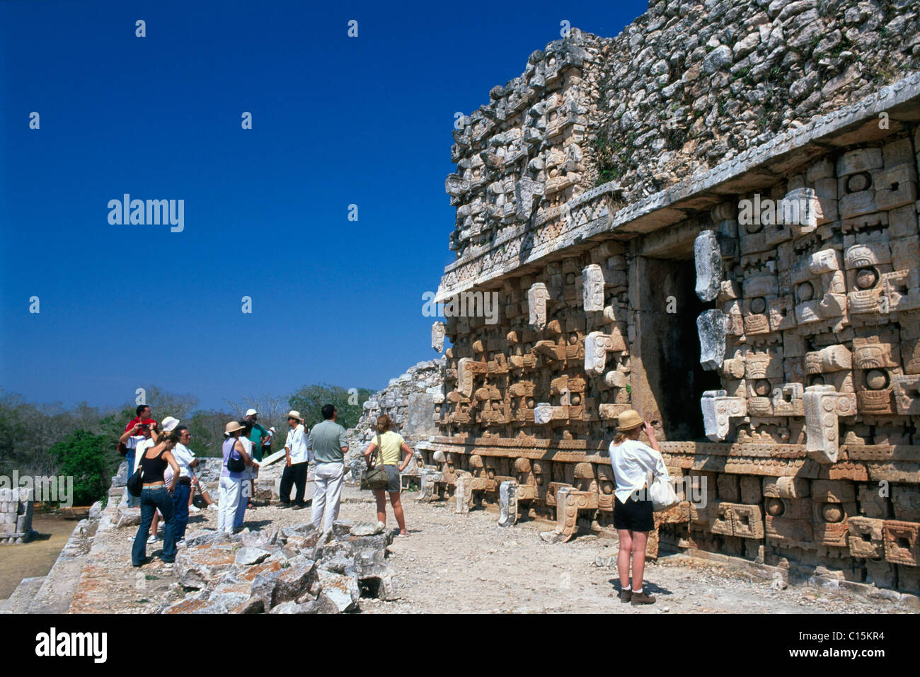 Maya stone temple masks hi-res stock photography and images - Alamy