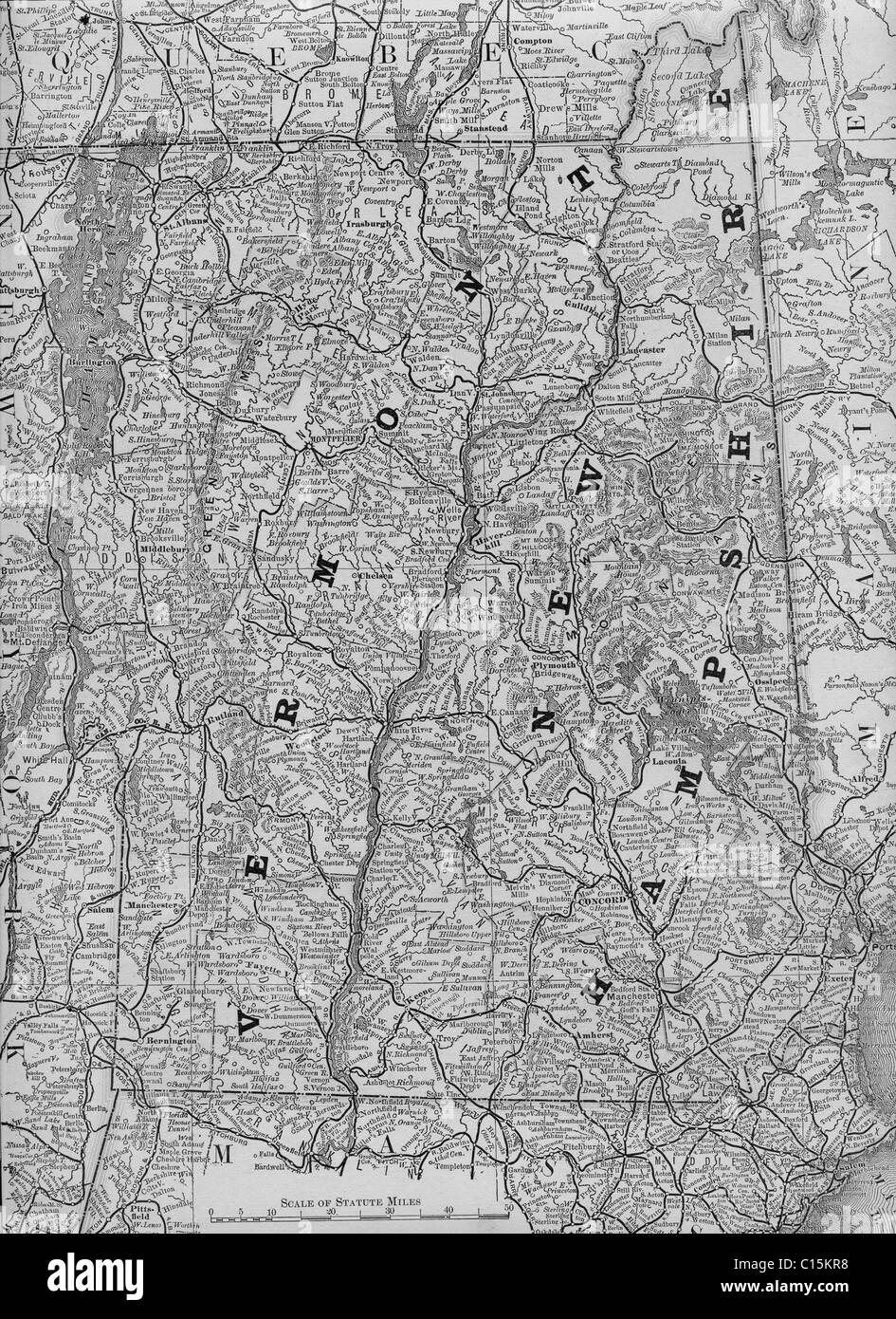 Vermont new hampshire map hi-res stock photography and images - Alamy