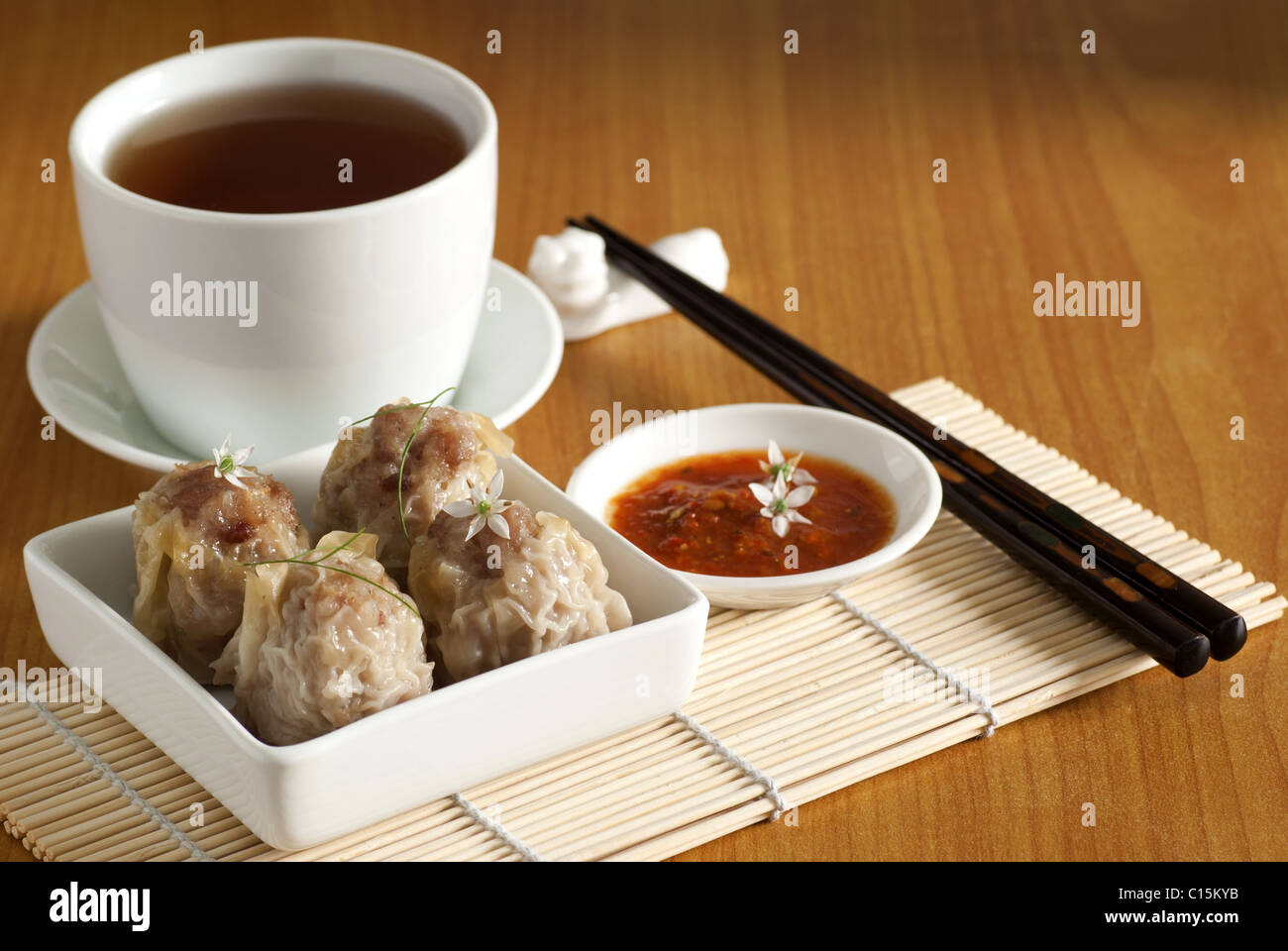 Dim Sum Breakfast with Copy Space Stock Photo - Alamy