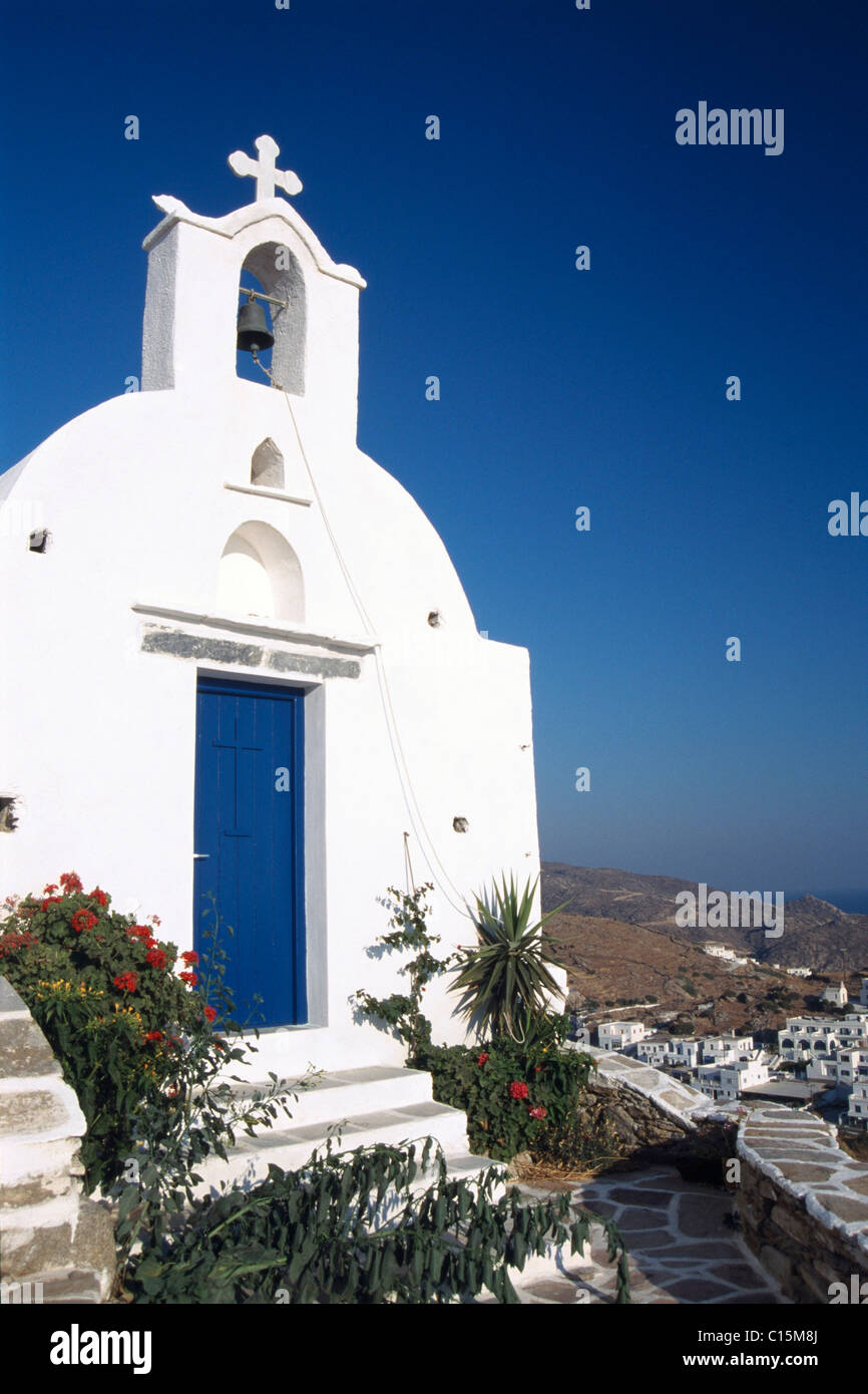 Church in Chora, Ios Island, Cyclades, Greece, Europe Stock Photo - Alamy