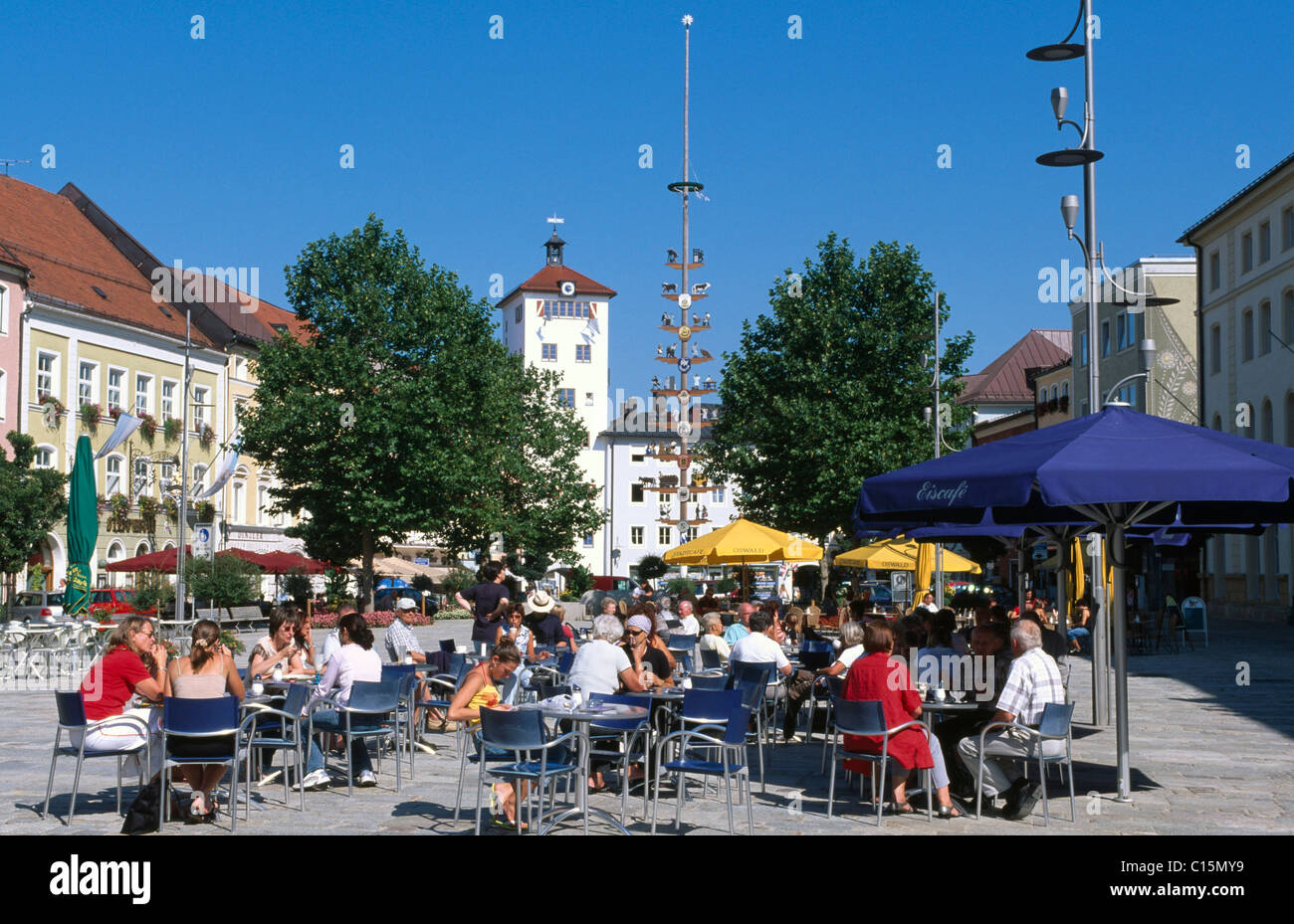 Market Square, Traunstein, Chiemgau, Bavaria, Germany, Europe Stock ...
