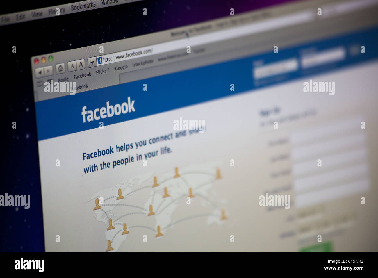 Facebook homepage viewed from a LCD screen laptop Stock Photo - Alamy