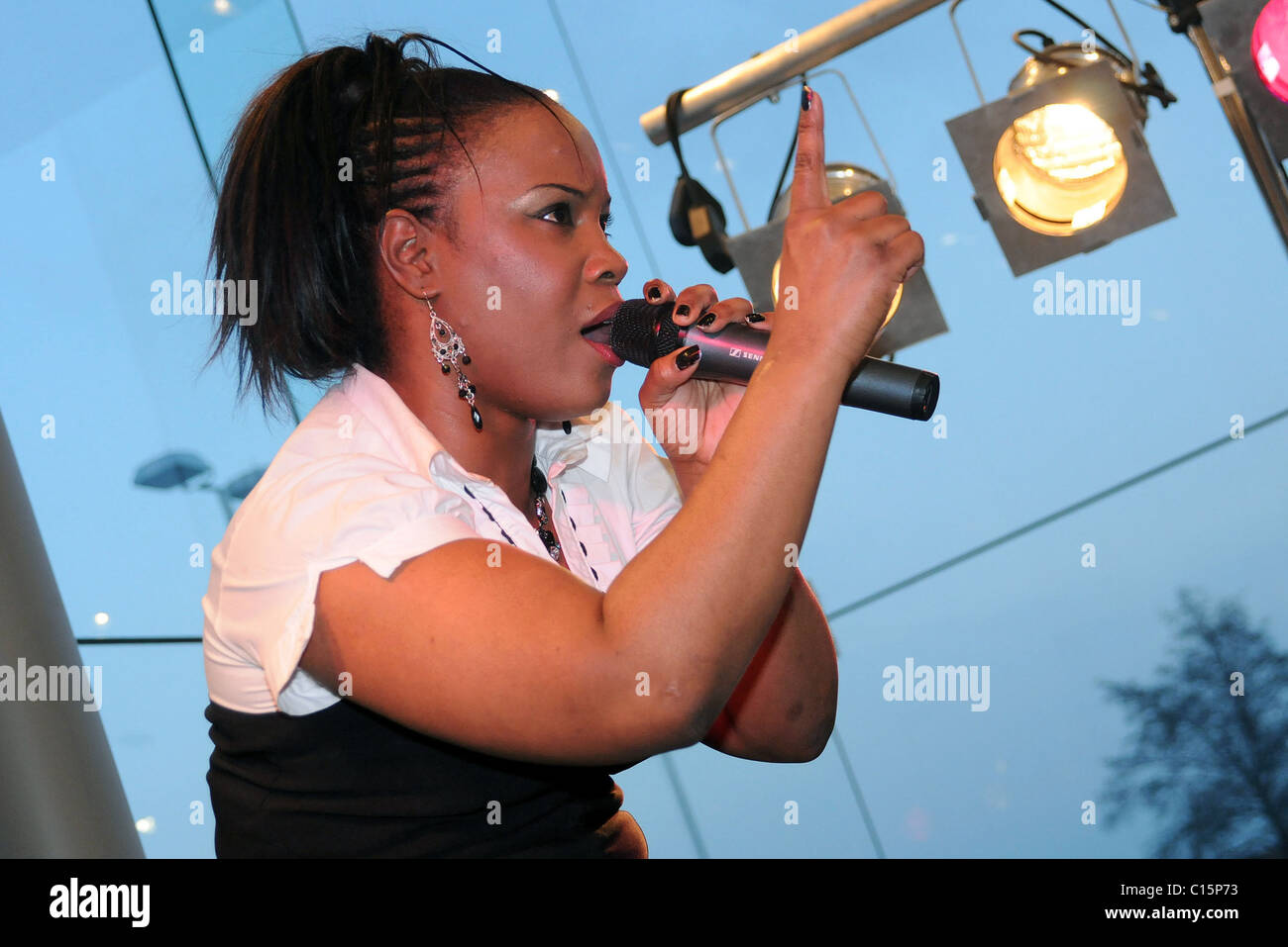 X Factor Finalist Rachel Hylton Performs Live On Stage At The Launch Of ...