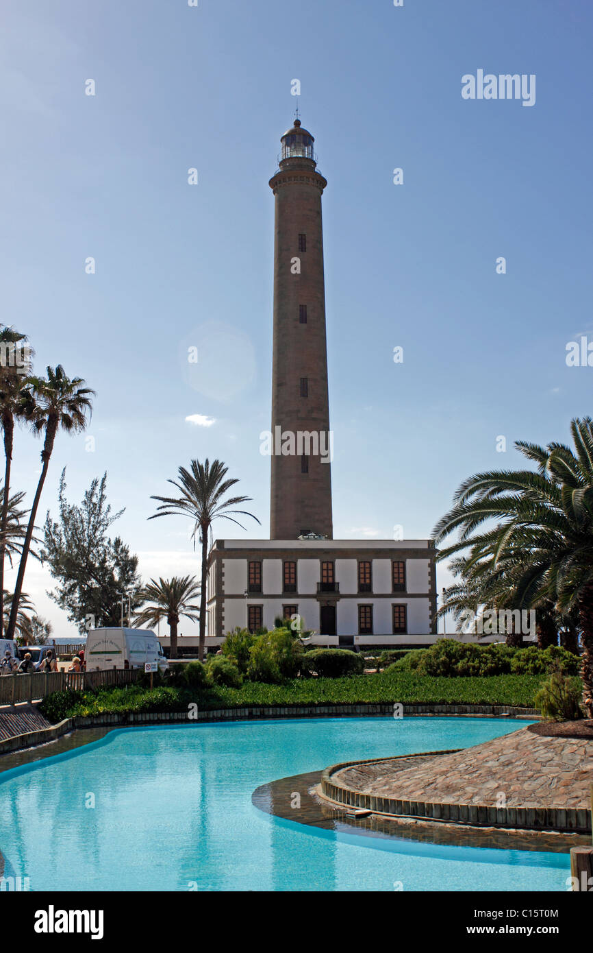 MASPALOMAS LIGHTHOUSE ON THE ISLAND OF GRAN CANARIA. CANARY ISLAND ...