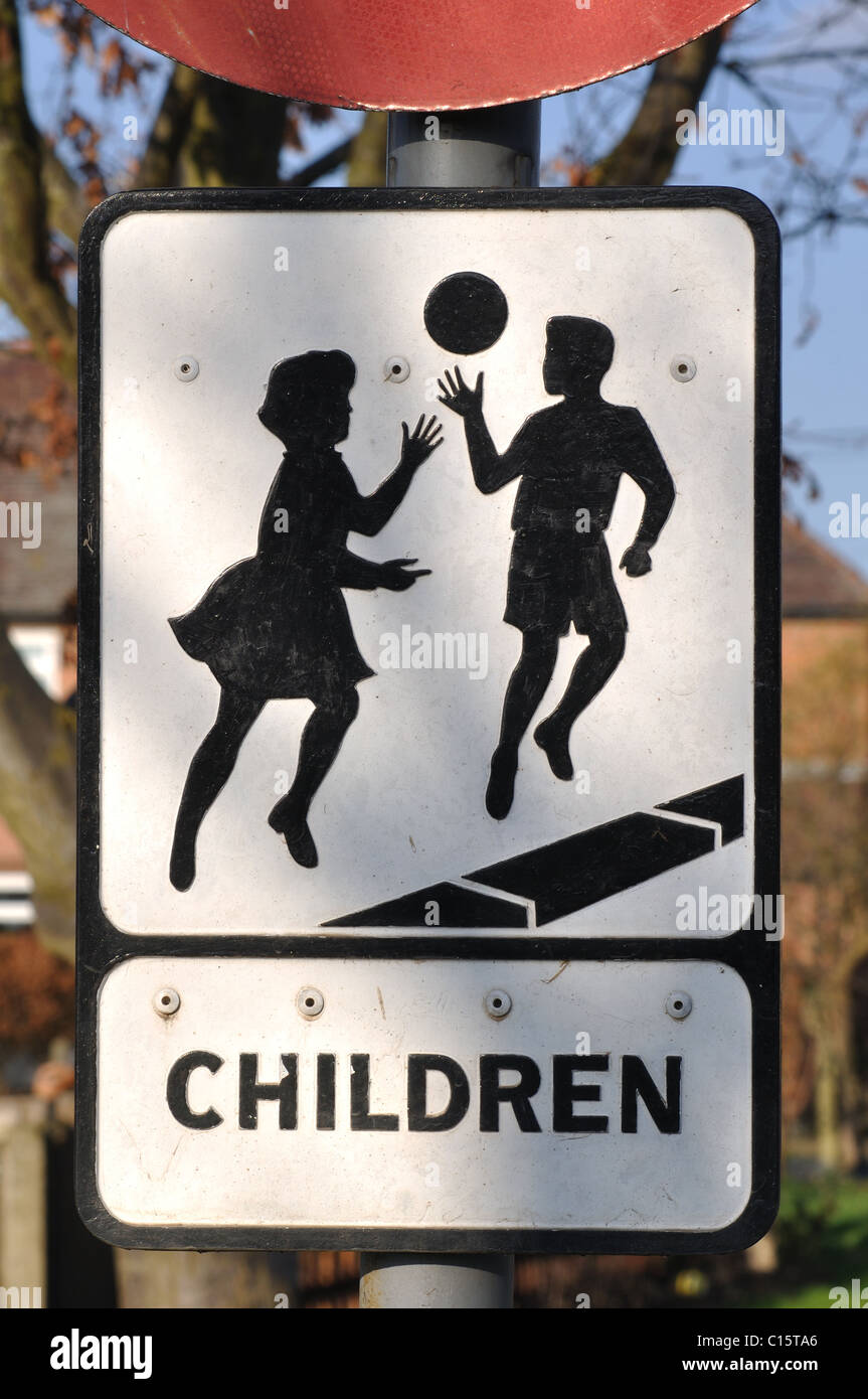 Children road sign Stock Photo - Alamy