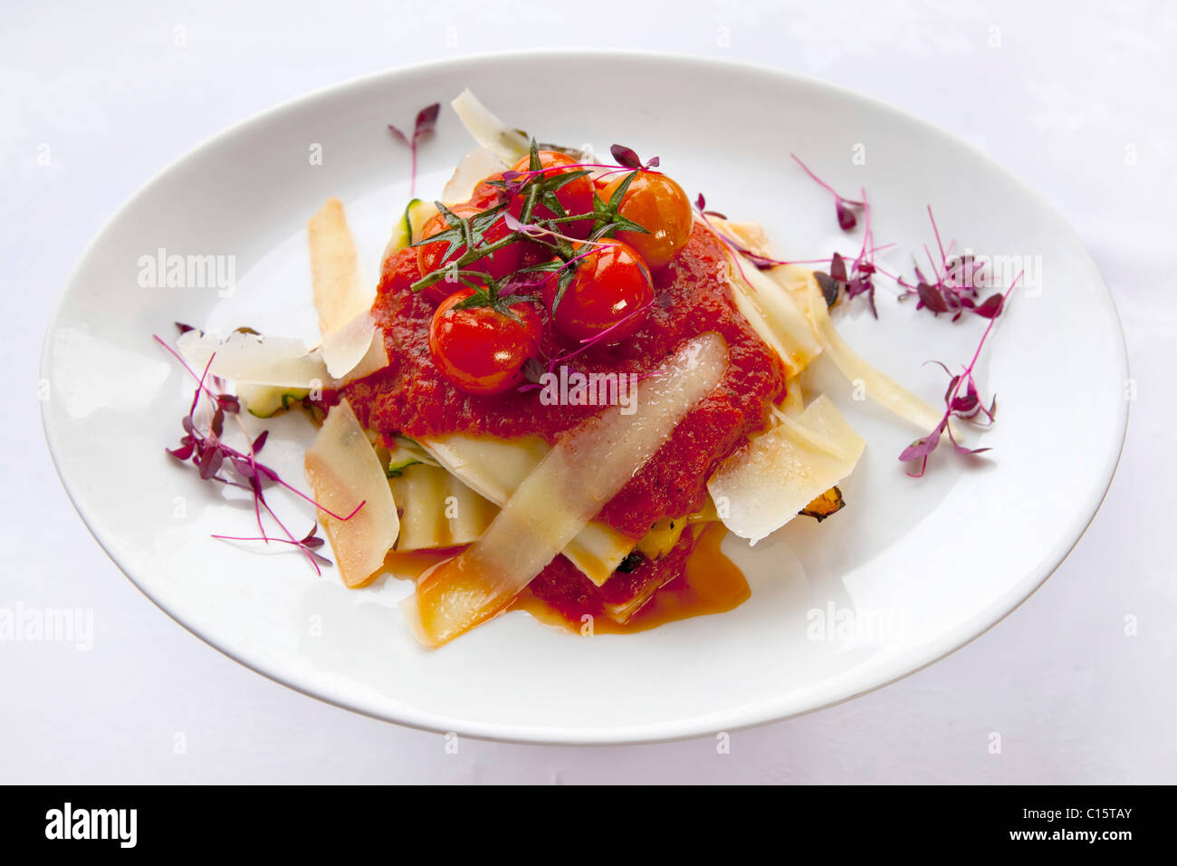 Main course Open vegetable Lasagne with a rich tomato & herb sauce ...