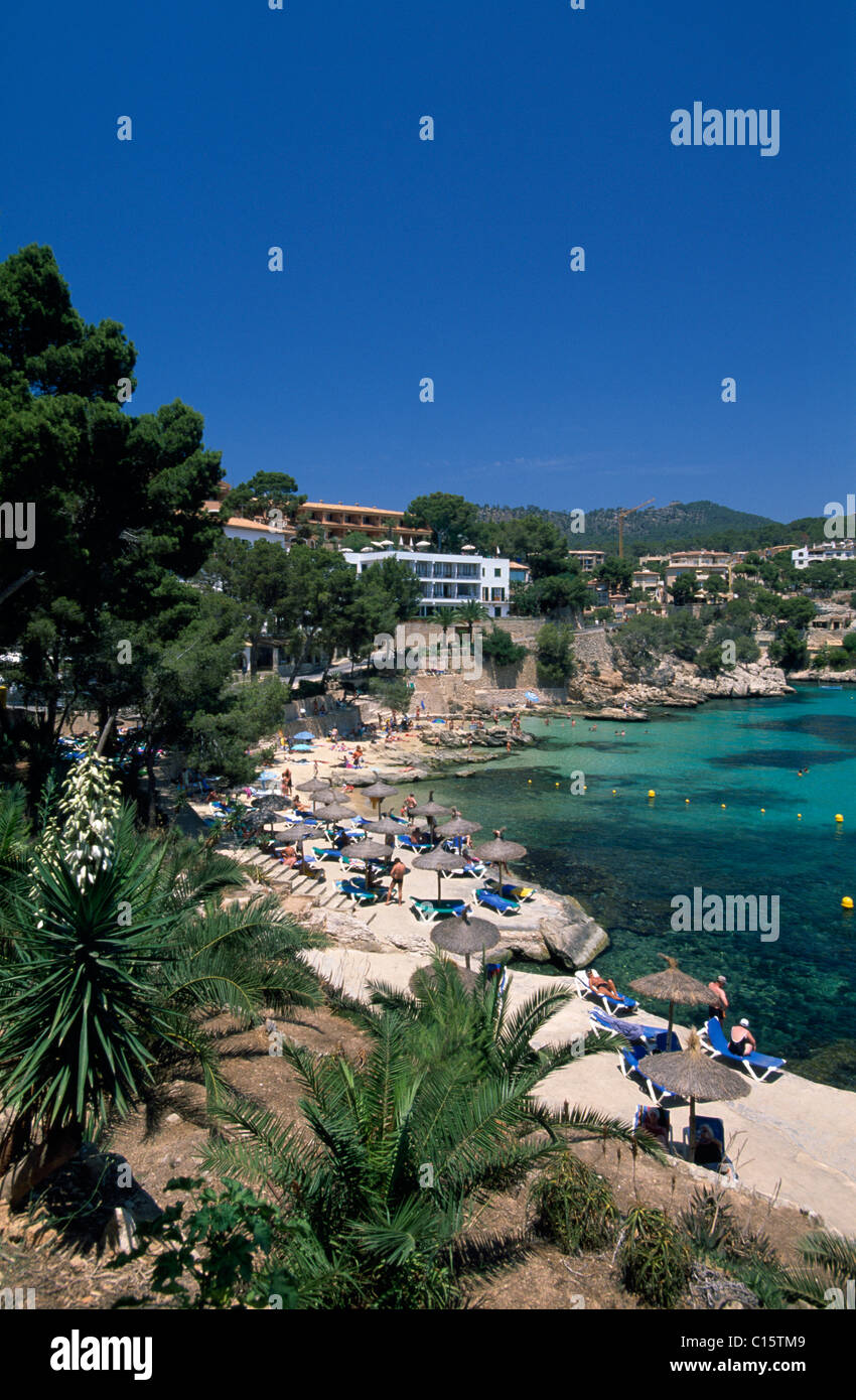 Beach in the Cala Fornells Bay, Majorca, Balearic Islands, Spain ...