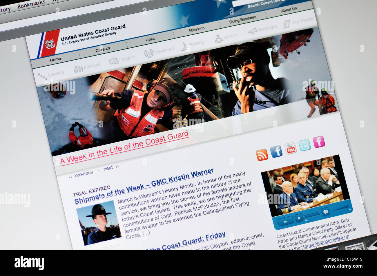 United States Coast Guard website Stock Photo - Alamy