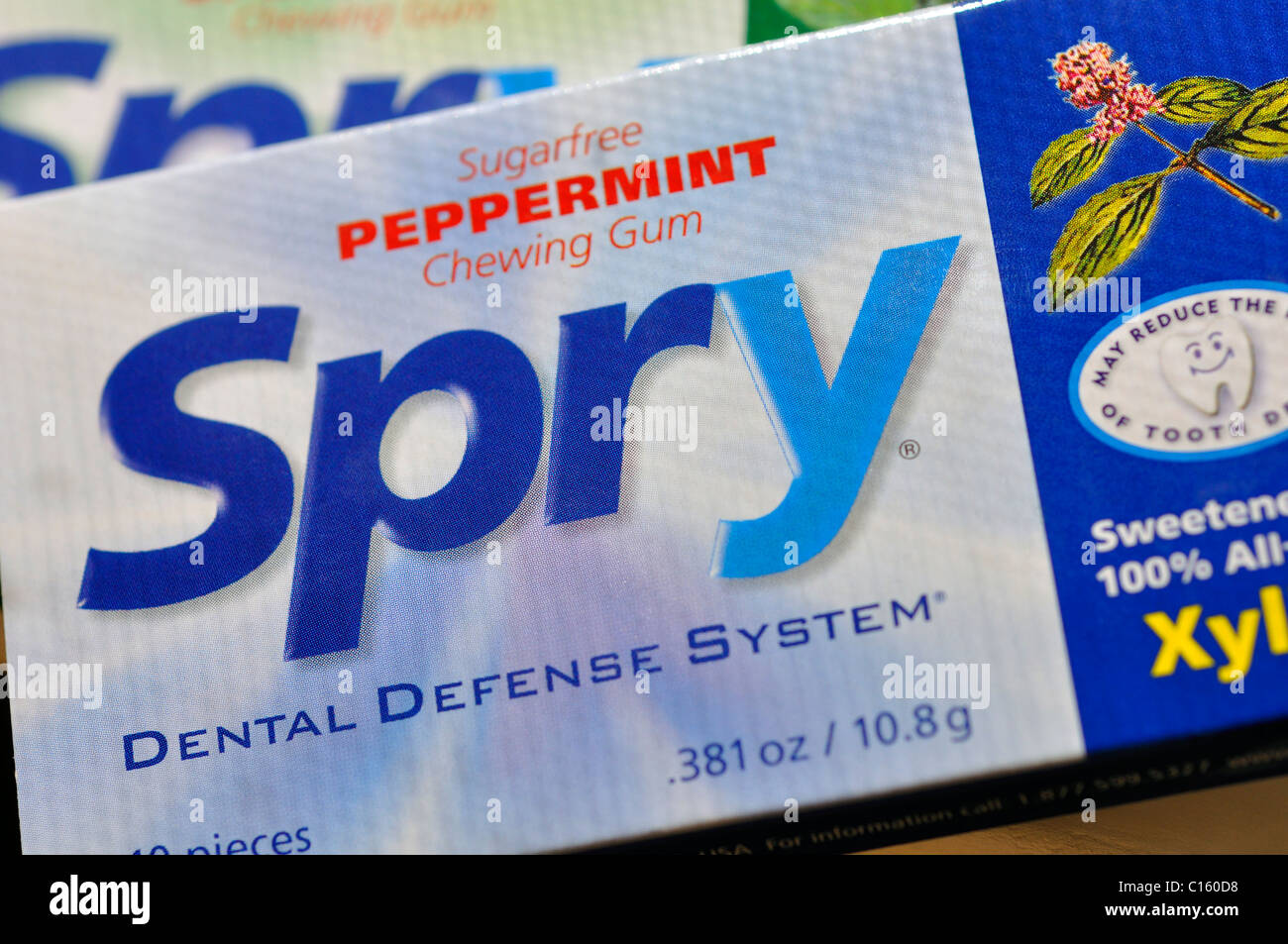 Spry chewing gum with Xylitol, a natural sweetener Stock Photo - Alamy