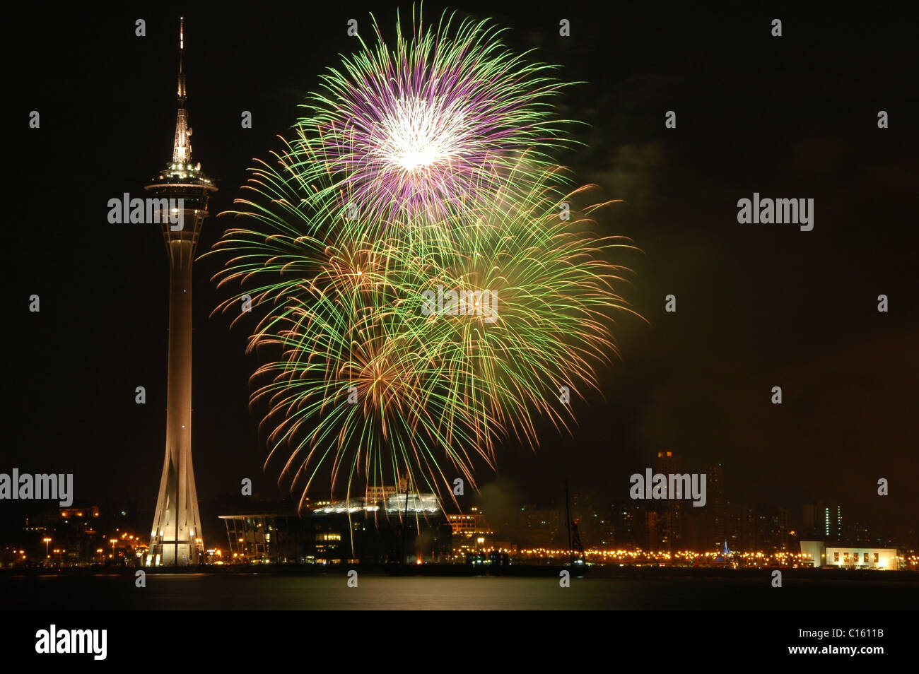 Firework Display Contest next to Macau Tower Stock Photo - Alamy