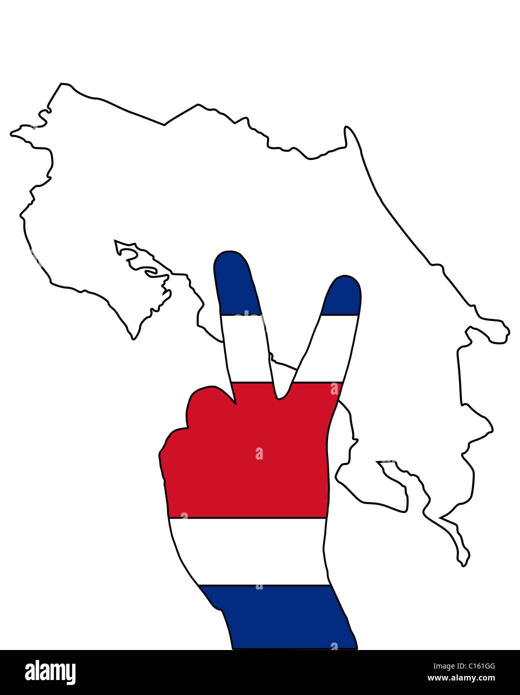 Costa Rica Hand Signal Stock Photo - Alamy
