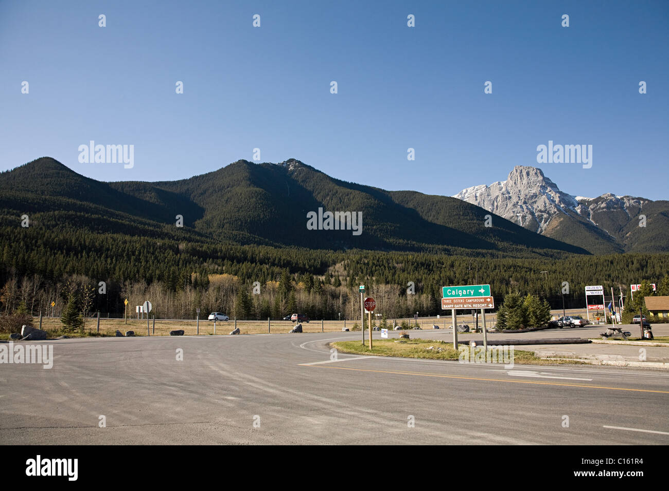 Highway from Calgary to Banff, Canada Stock Photo - Alamy