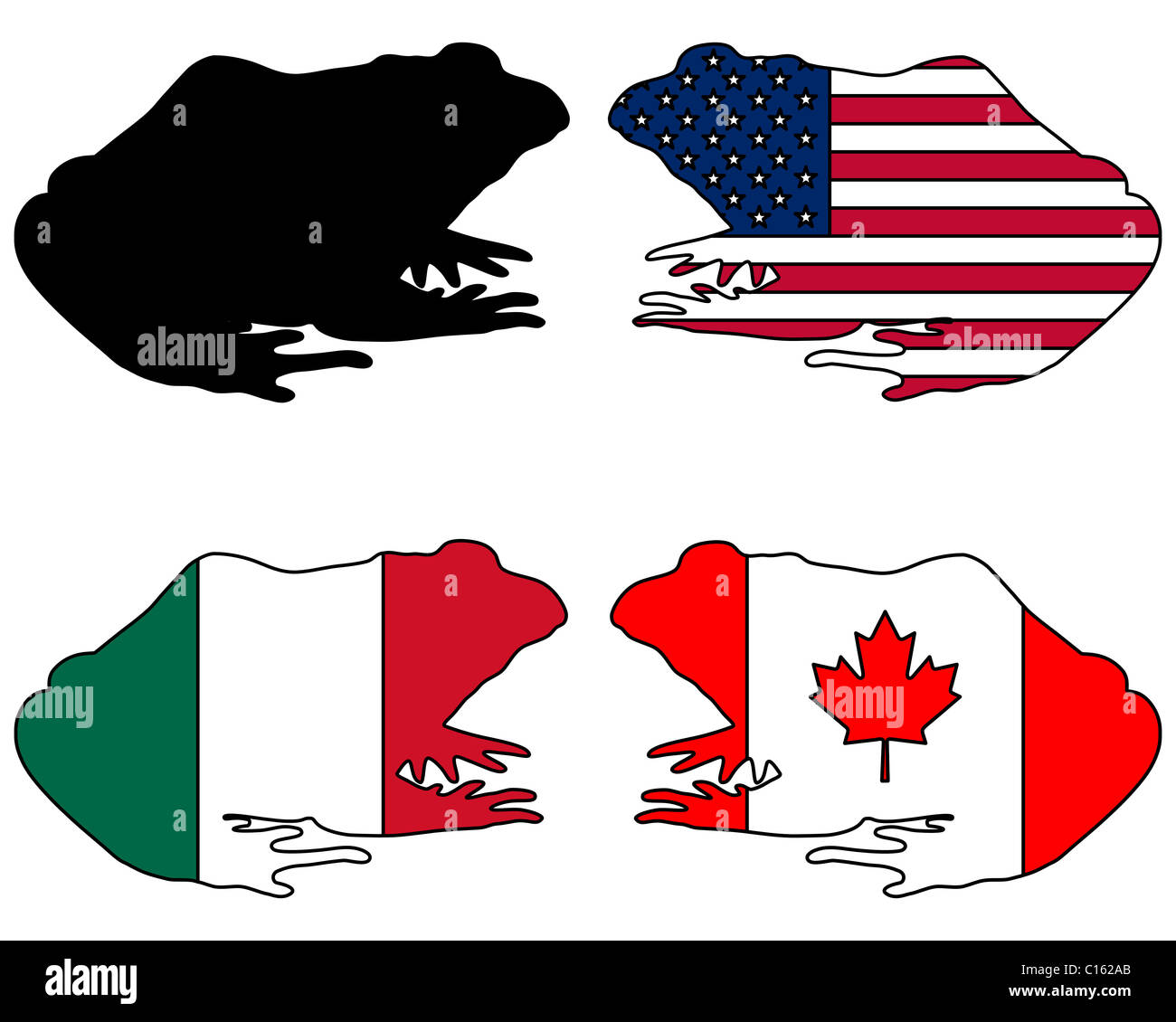 Silhouette of american flags Cut Out Stock Images & Pictures - Alamy