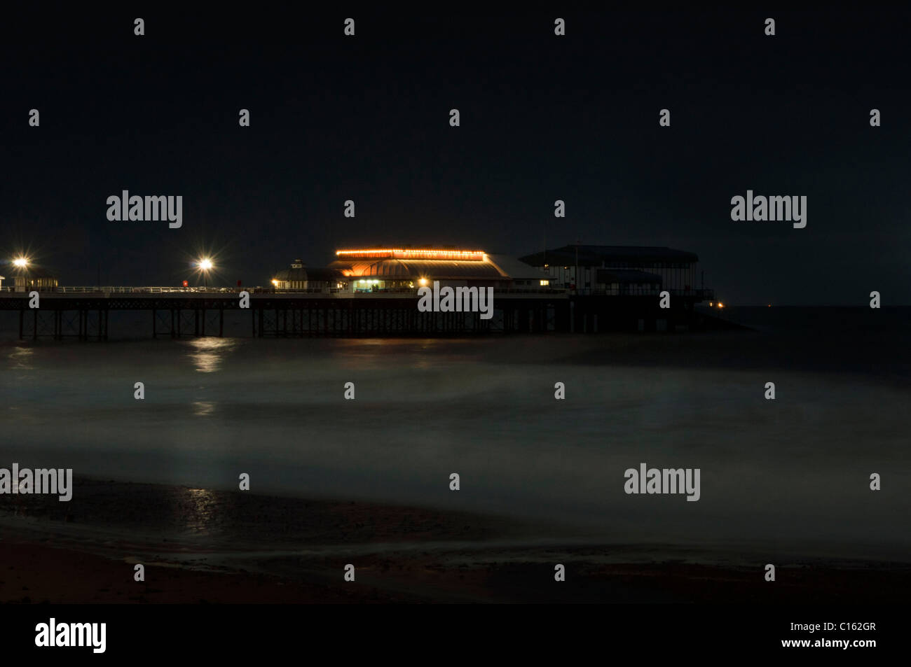 Cromer pier and sea front pavilion Theatre winter night Stock Photo - Alamy