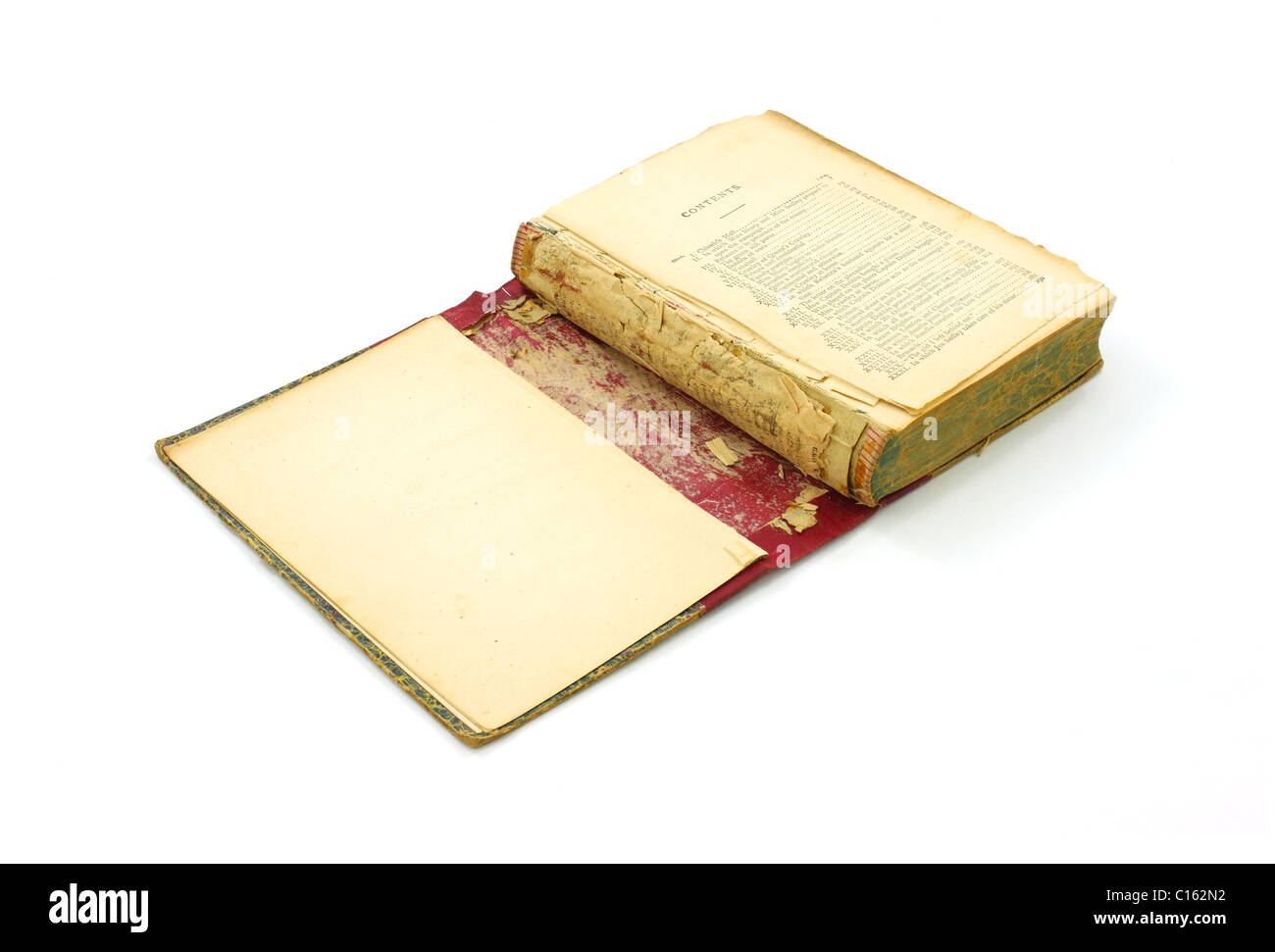Antique book opened Stock Photo - Alamy